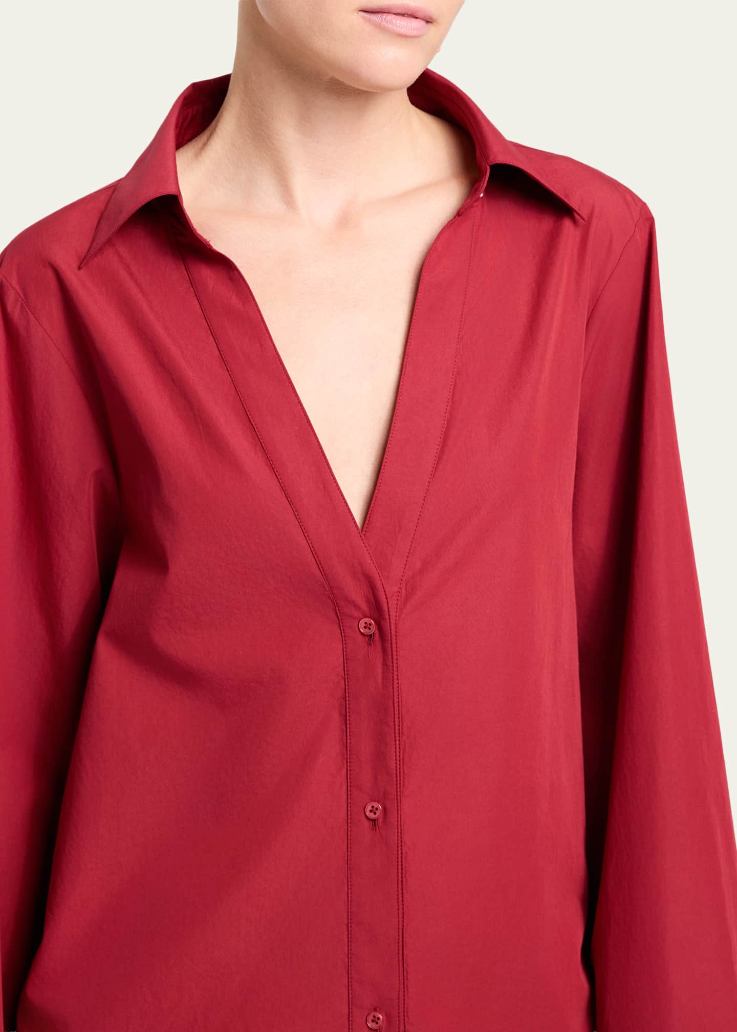 TWP Deep V Relaxed Shirt - Bergdorf Goodman