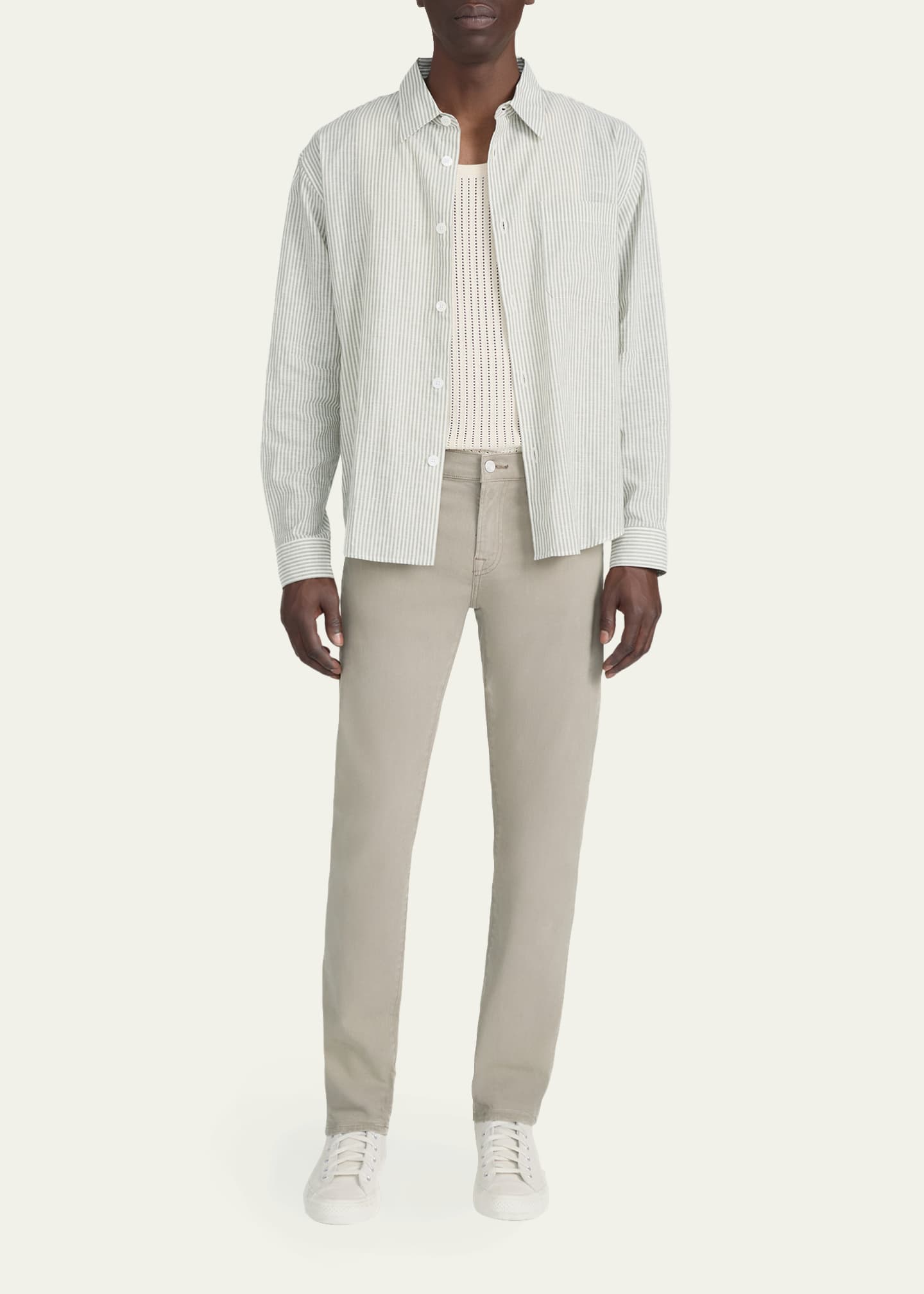 FRAME Men's Striped Tencel-Blend Button-Down Shirt - Bergdorf Goodman