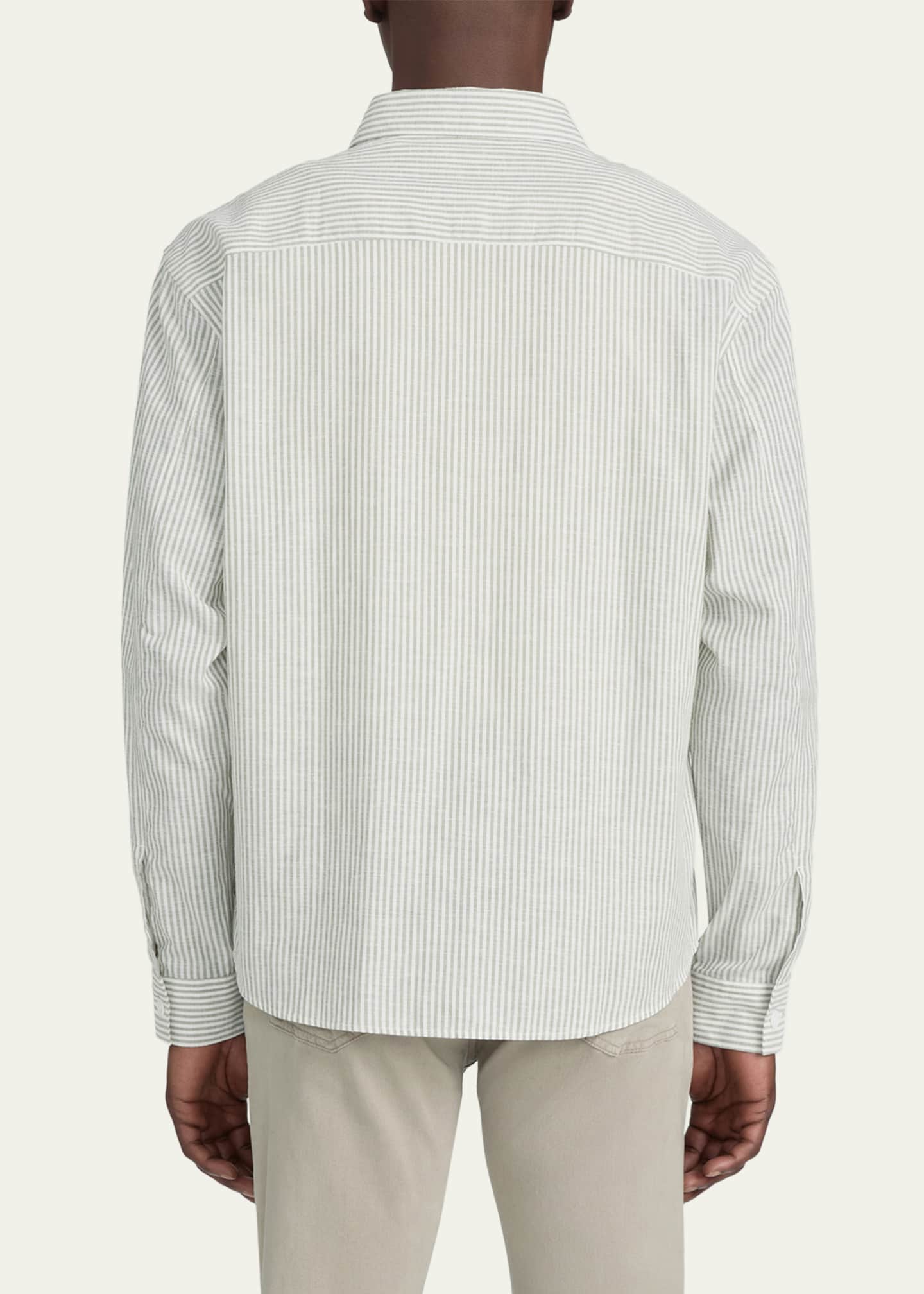 FRAME Men's Striped Tencel-Blend Button-Down Shirt - Bergdorf Goodman