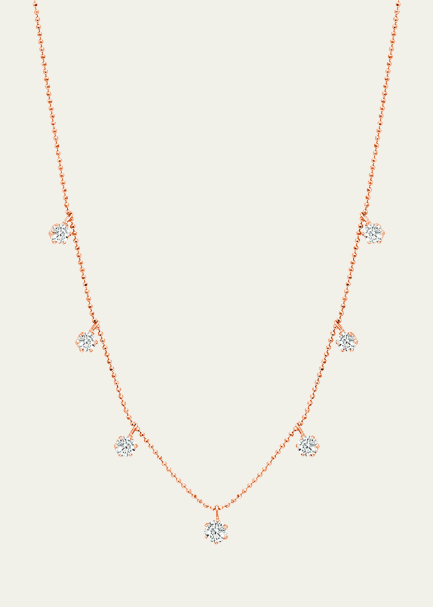 Graziela Gems 18K Rose Gold Medium Floating Diamond Necklace - Bergdorf ...