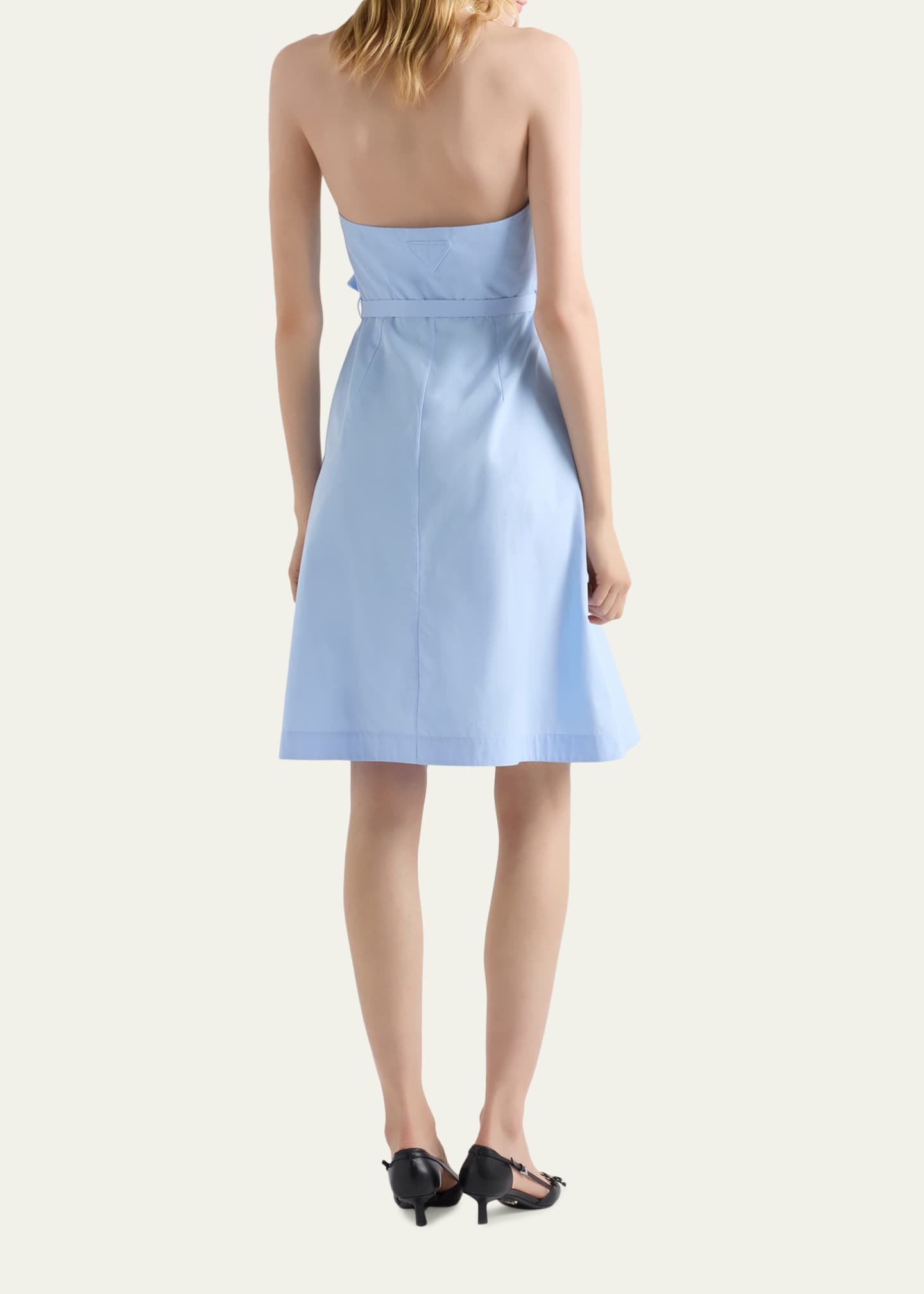 Prada Embellished-Collar Belted Cotton Halter Shirtdress - Bergdorf Goodman
