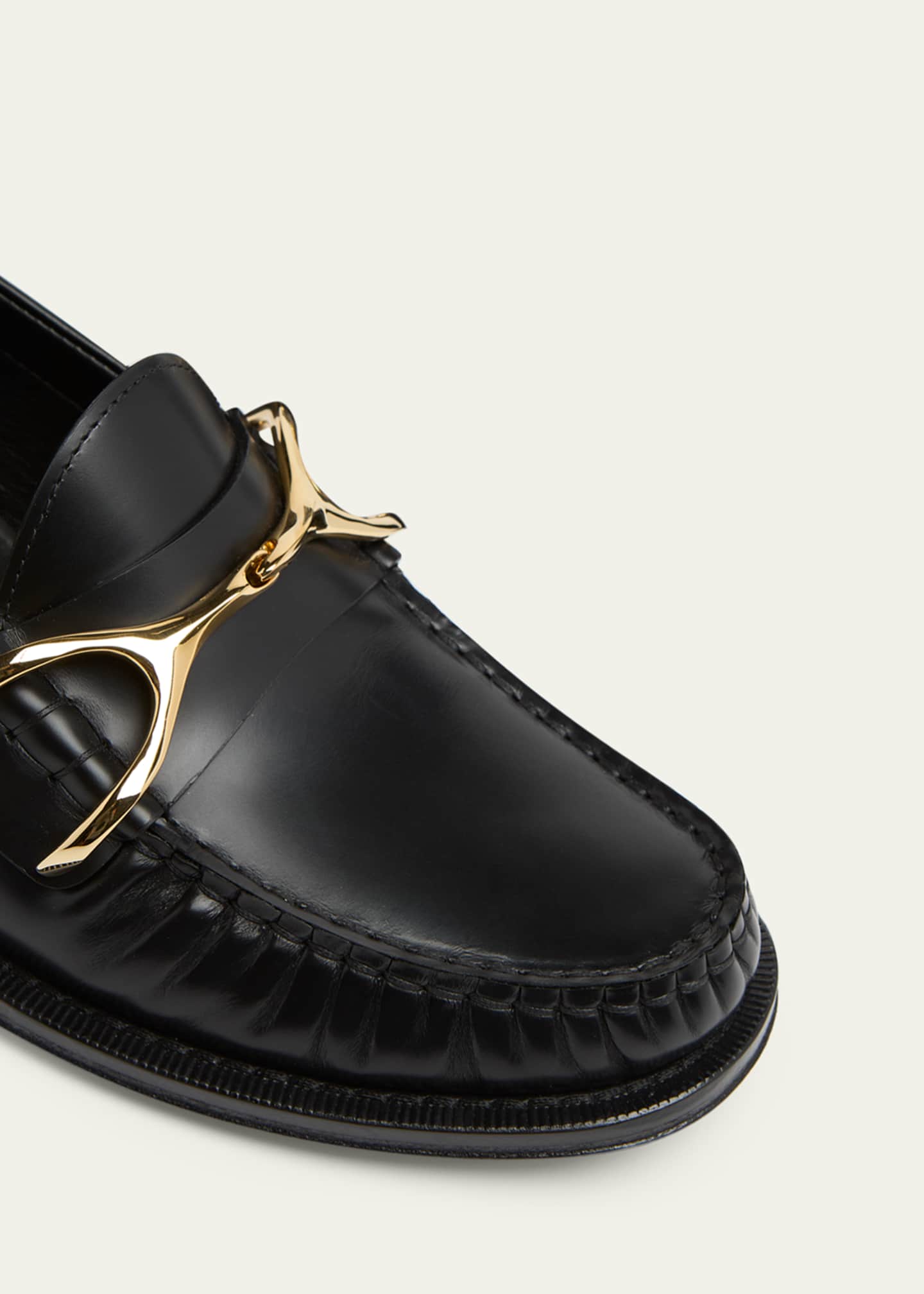 McQueen Men's Wishbone Leather Moccasin Loafers - Bergdorf Goodman
