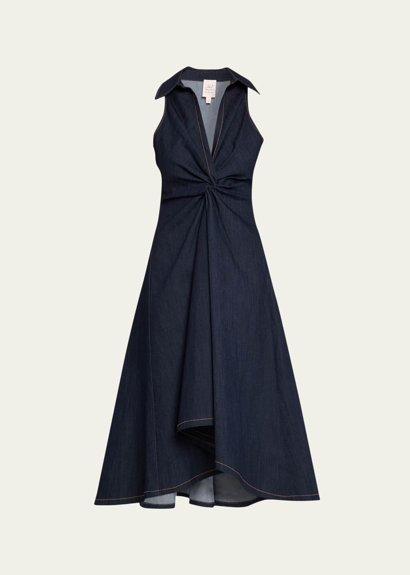 Cinq a Sept Sherri Twist-Front Denim Dress - Bergdorf Goodman
