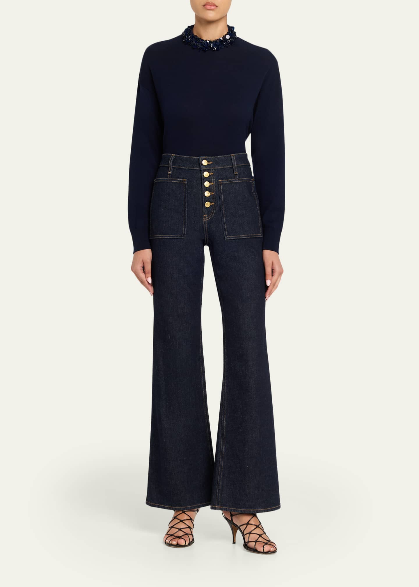 Ulla Johnson Amelia Embellished Merino Sweater - Bergdorf Goodman