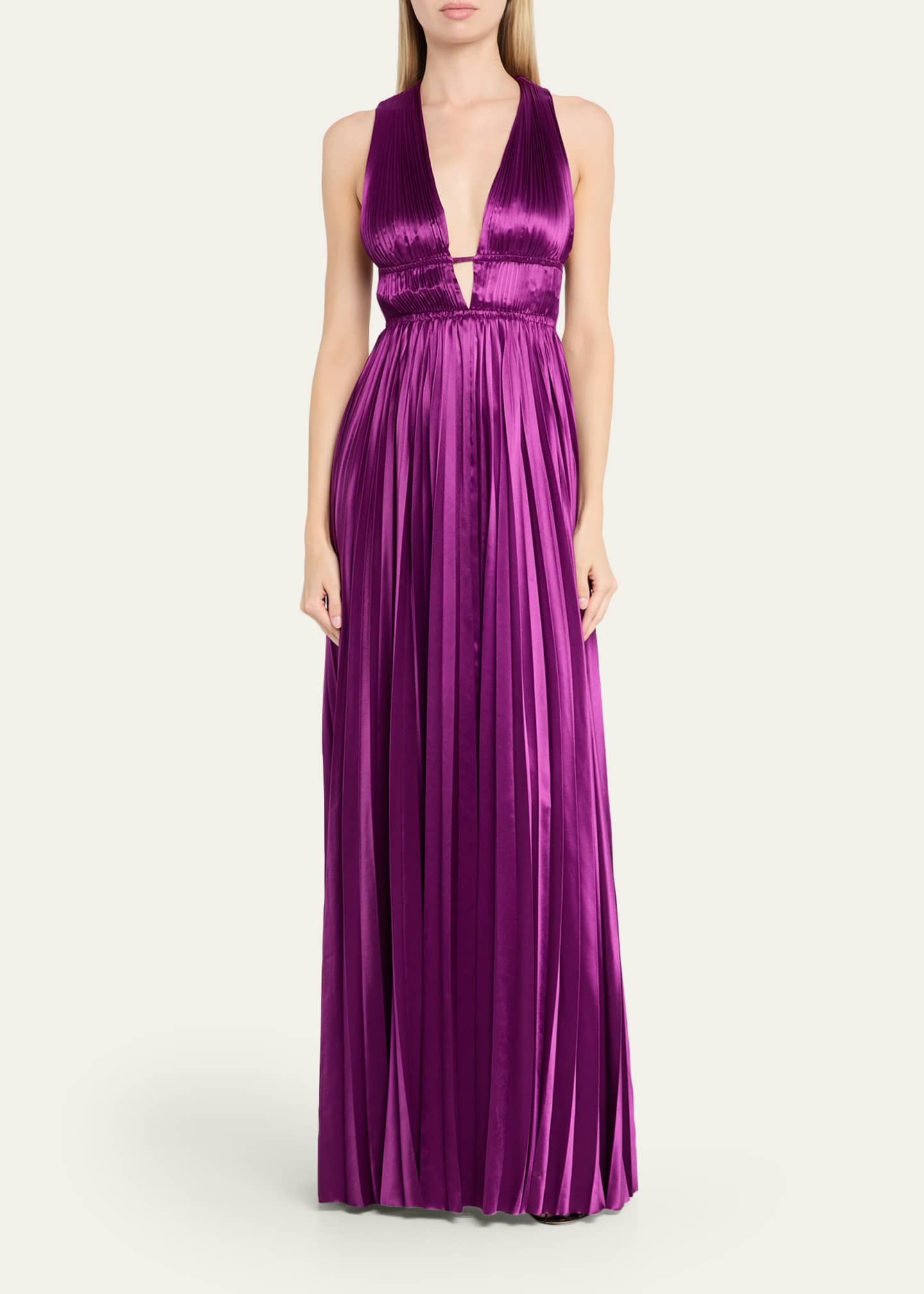 Ulla Johnson Lena Pleated Satin Gown - Bergdorf Goodman