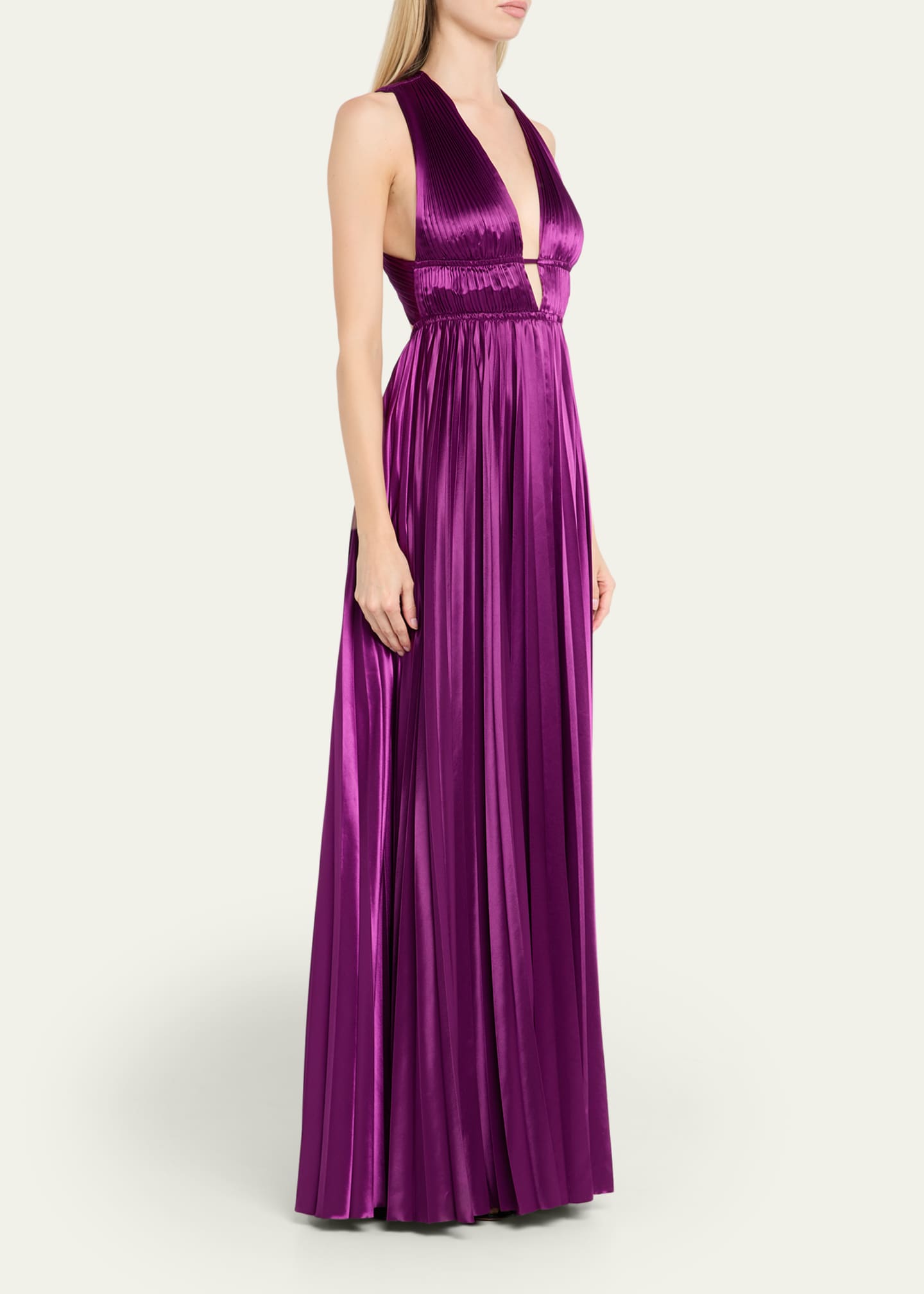 Ulla Johnson Lena Pleated Satin Gown - Bergdorf Goodman