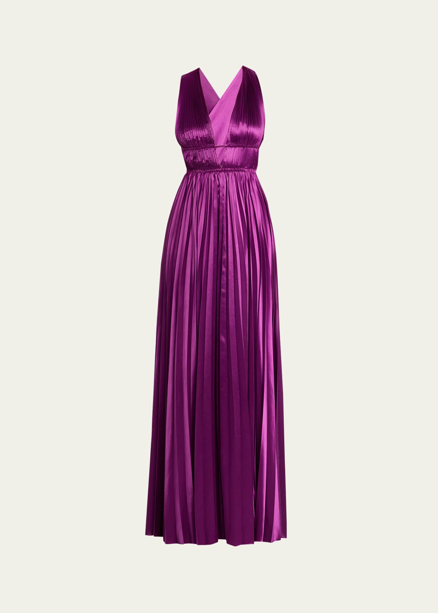 Ulla Johnson Lena Pleated Satin Gown - Bergdorf Goodman