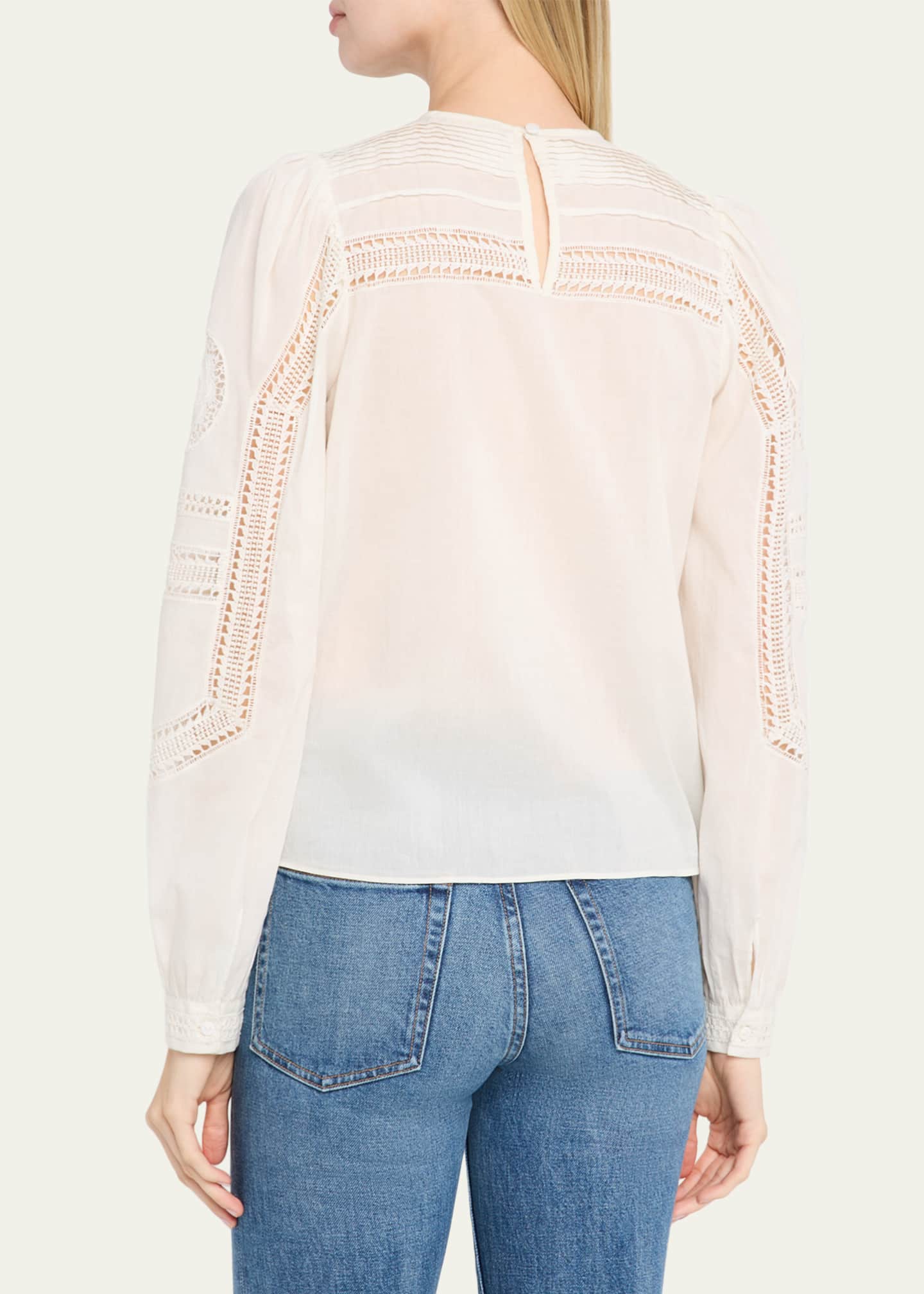 Ulla Johnson Marlowe Embroidered Long-Sleeve Blouse - Bergdorf Goodman