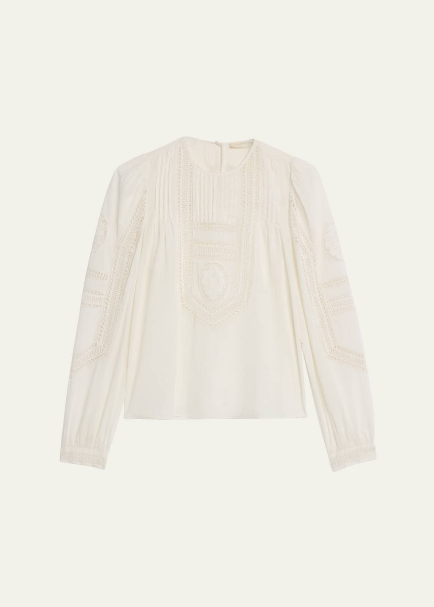 Ulla Johnson Marlowe Embroidered Long-Sleeve Blouse - Bergdorf Goodman