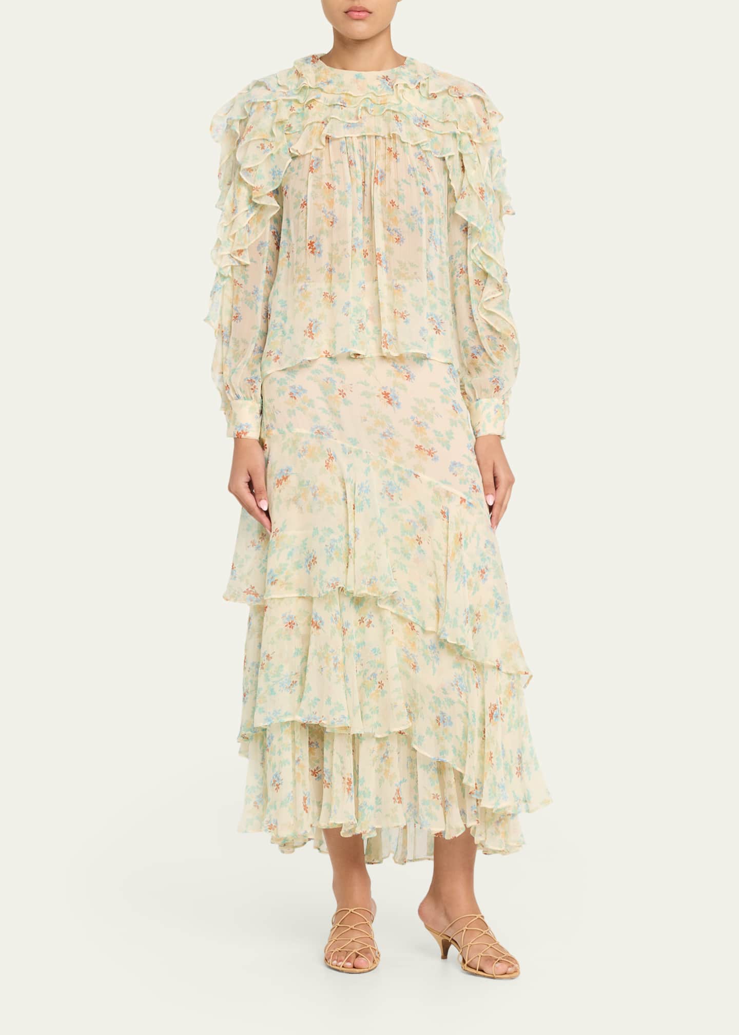 Ulla Johnson Willow Long-Sleeve Silk Chiffon Blouse - Bergdorf Goodman