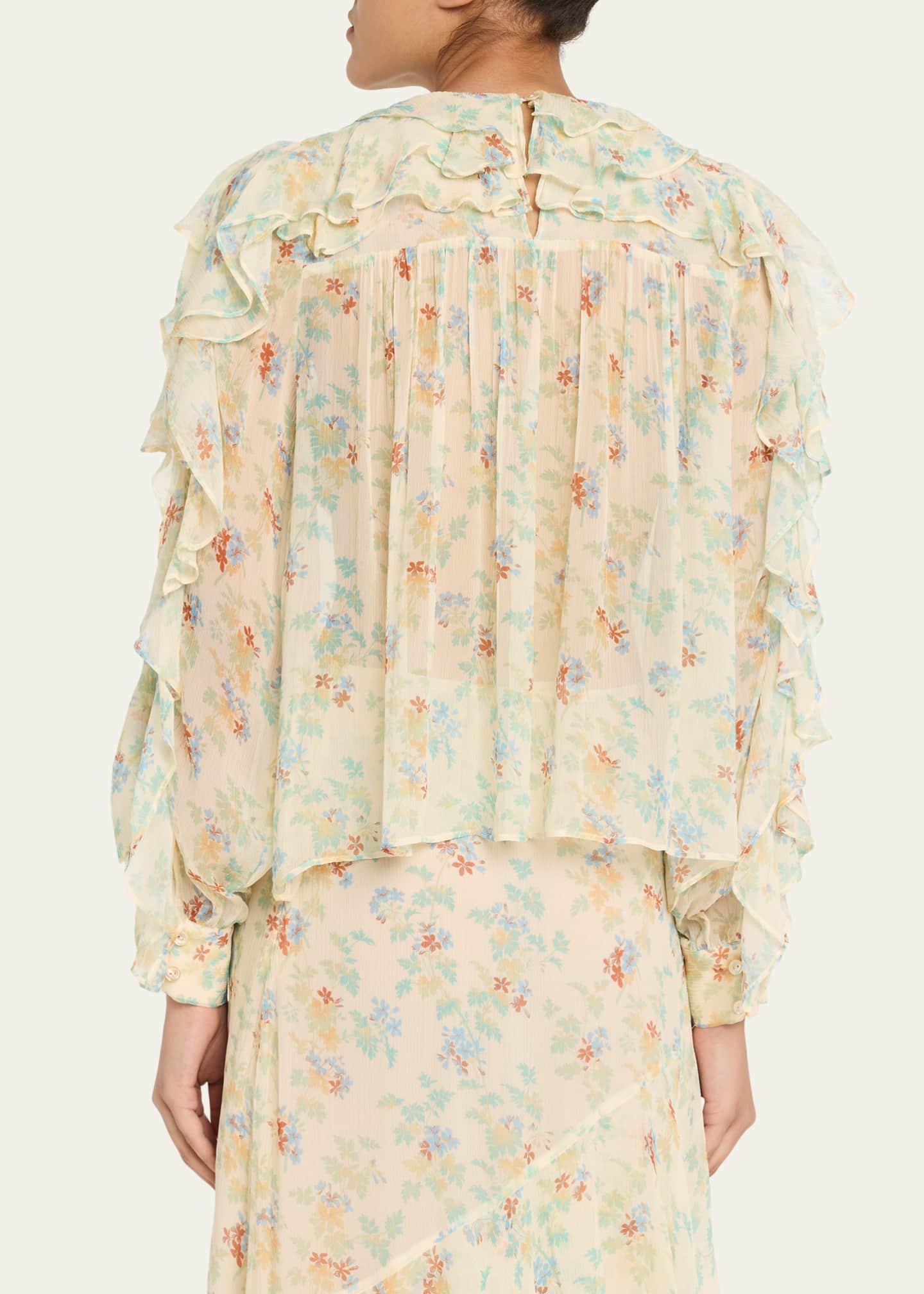 Ulla Johnson Willow Long-Sleeve Silk Chiffon Blouse - Bergdorf Goodman