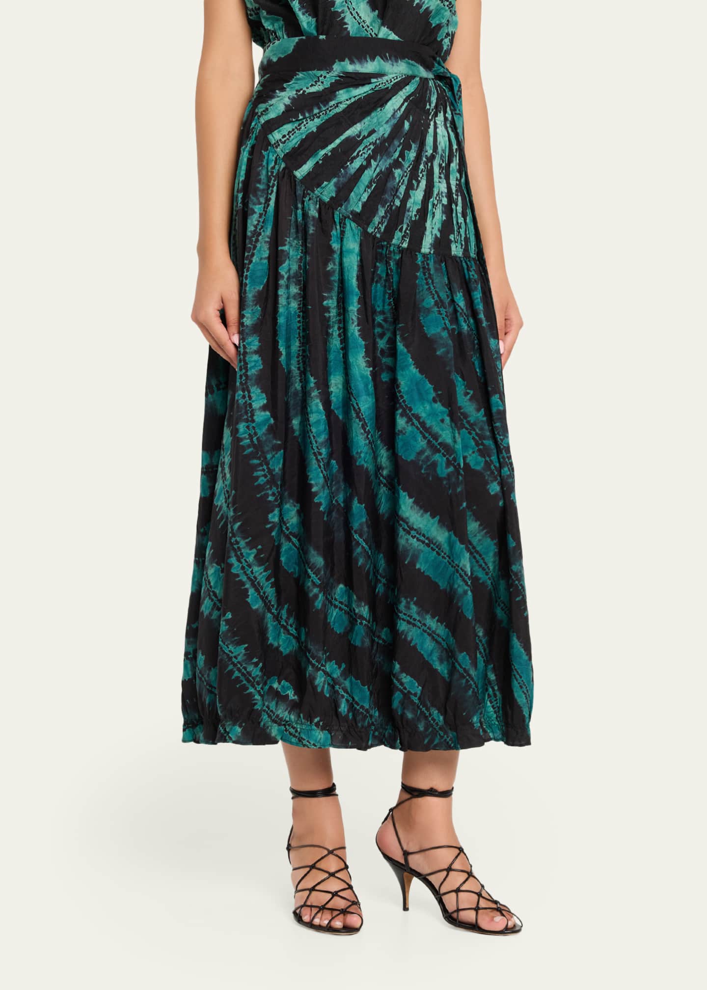 Ulla Johnson Freya Shibori Tie-Dye Midi Skirt - Bergdorf Goodman