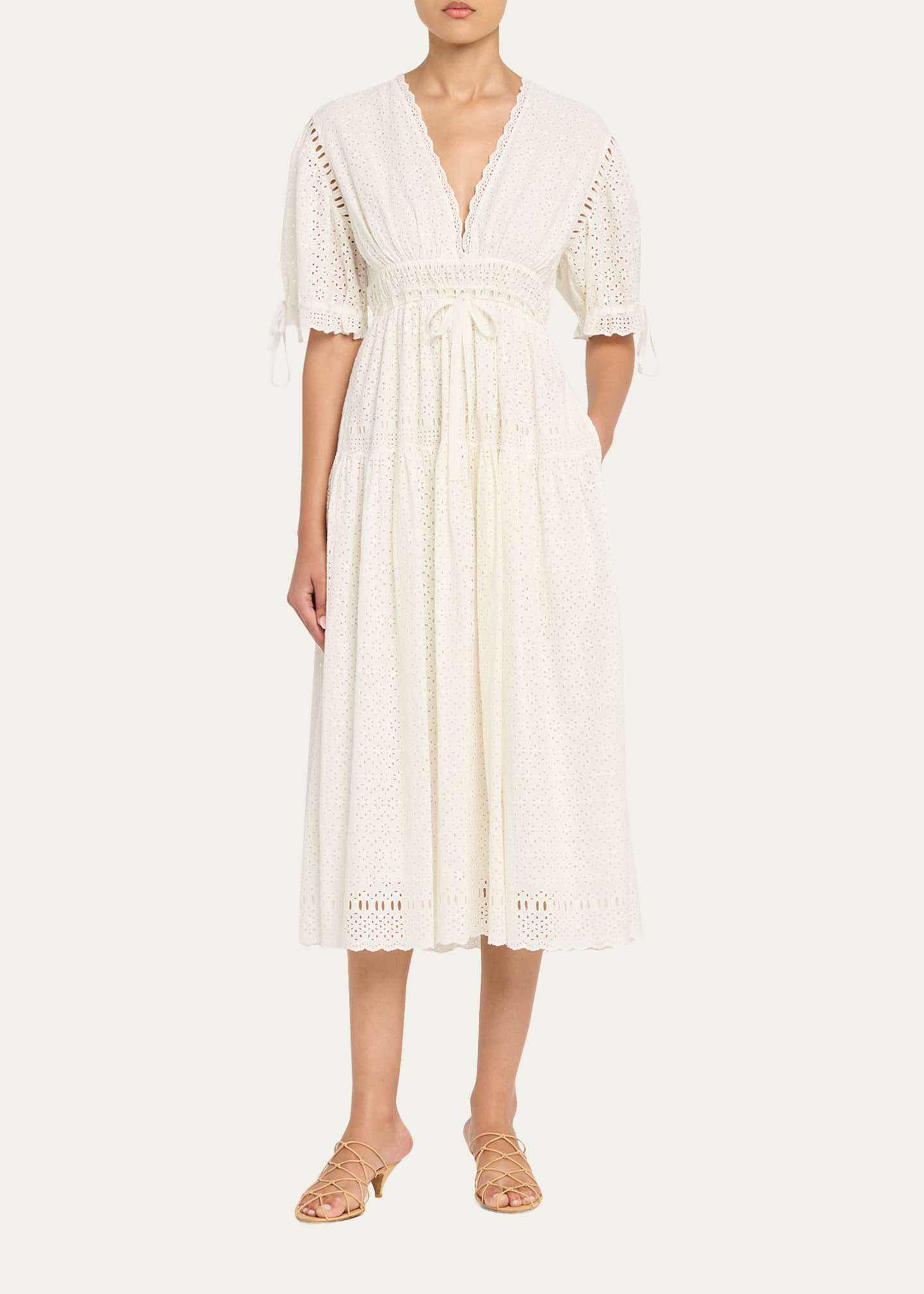 Ulla Johnson Ottilie Cotton Eyelet Midi Dress - Bergdorf Goodman