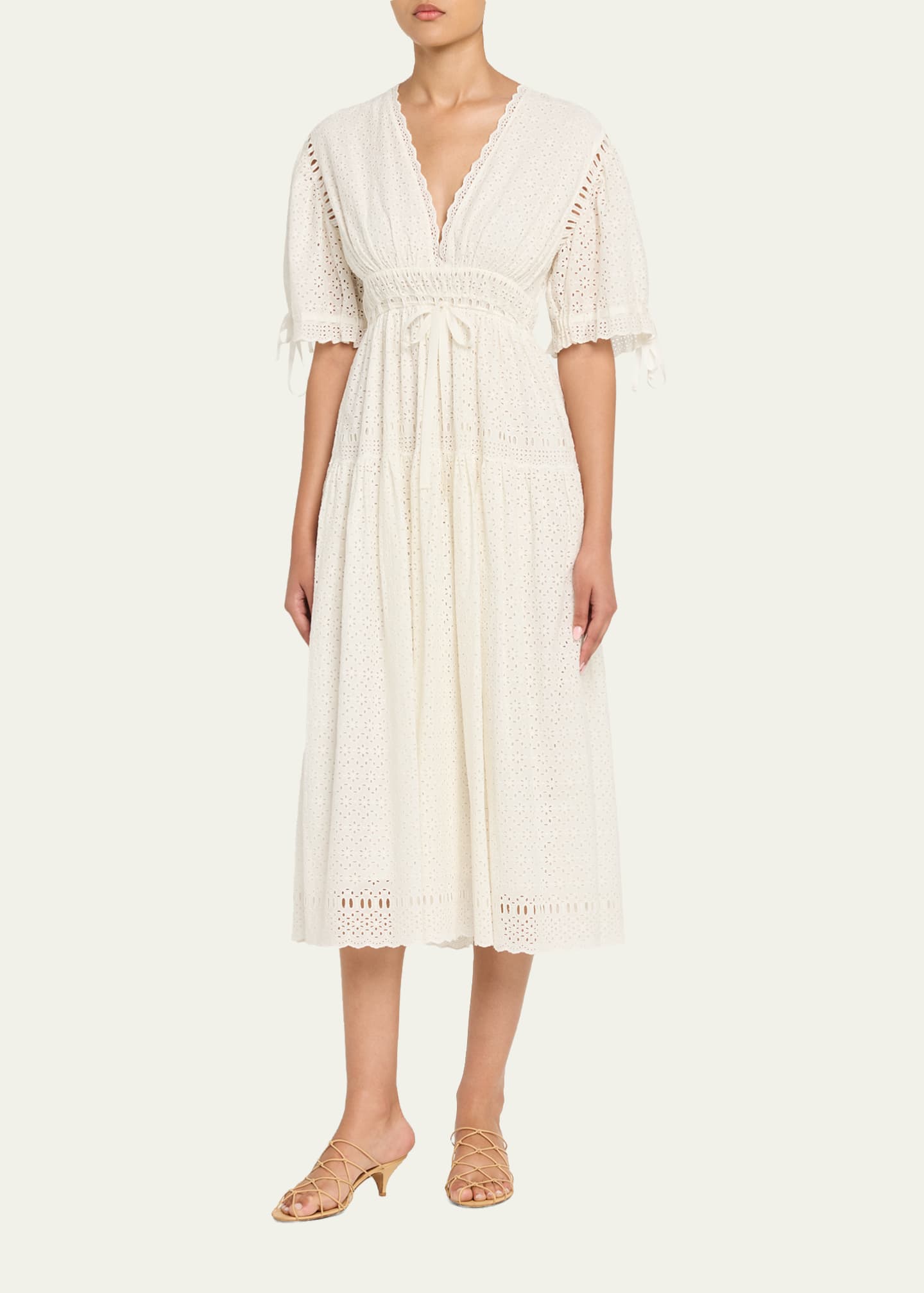 Ulla Johnson Ottilie Cotton Eyelet Midi Dress - Bergdorf Goodman