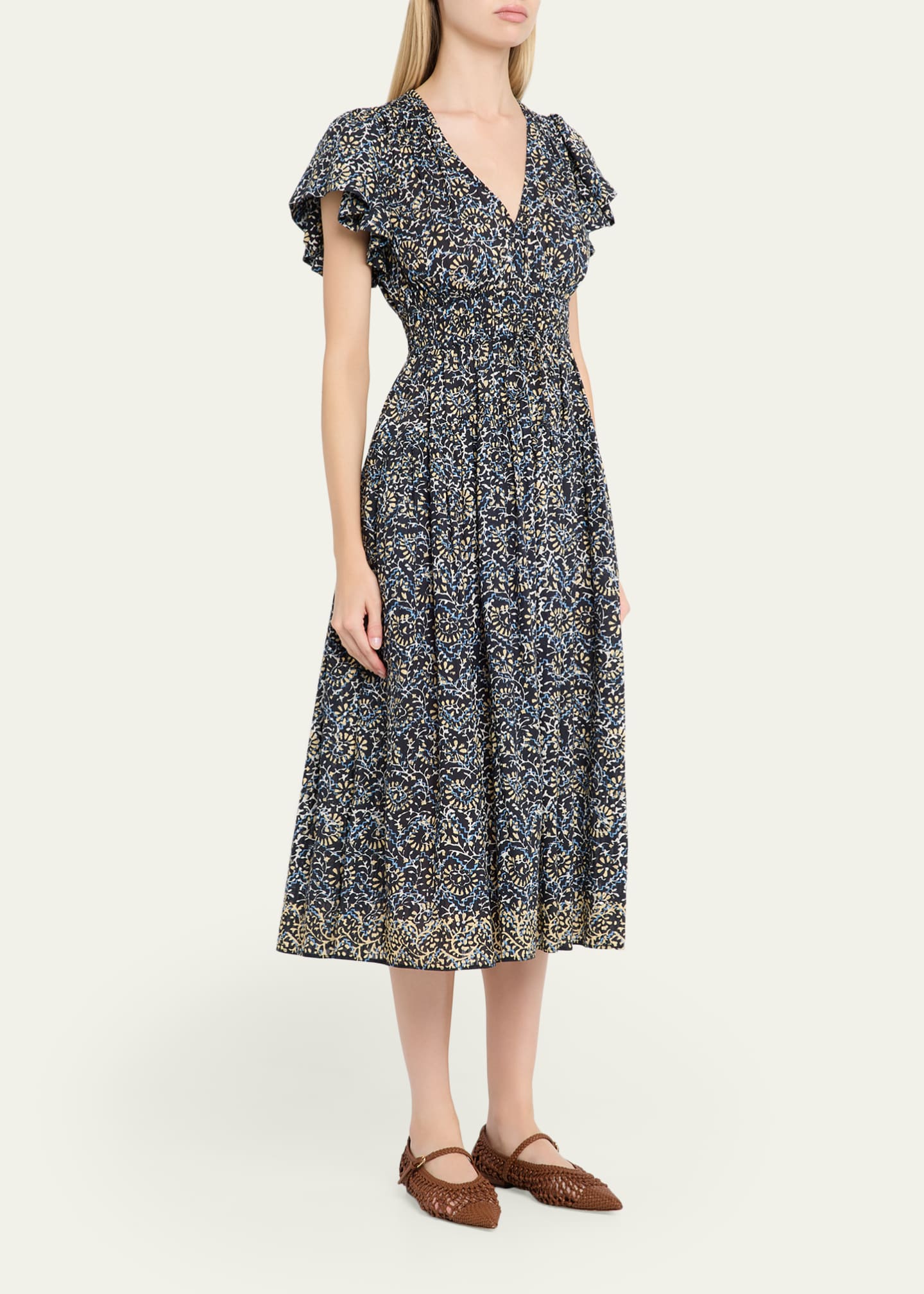 Ulla Johnson Lyria Printed Cotton Midi Dress - Bergdorf Goodman
