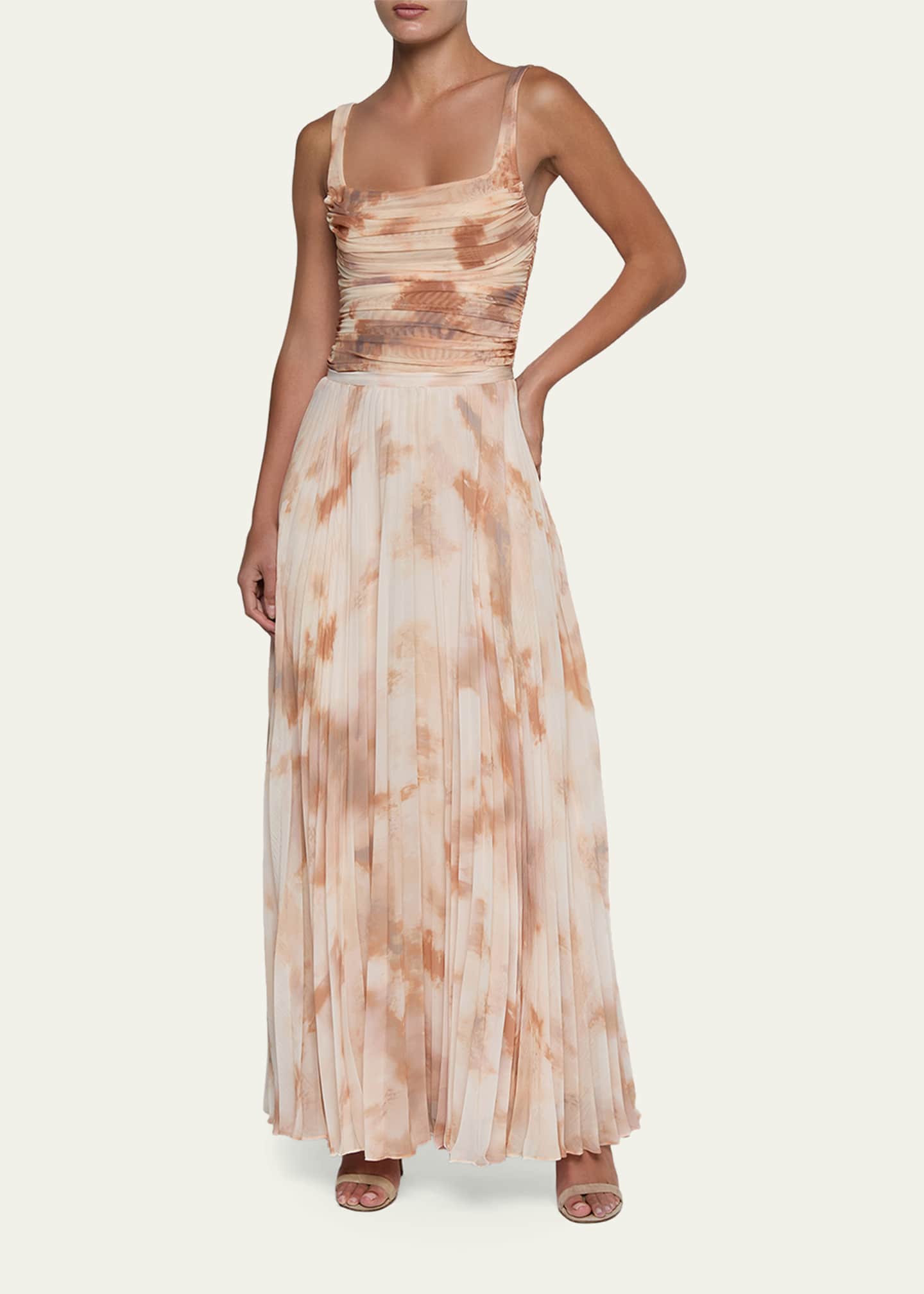 L'Agence Torin Pleated Chiffon Maxi Skirt - Bergdorf Goodman