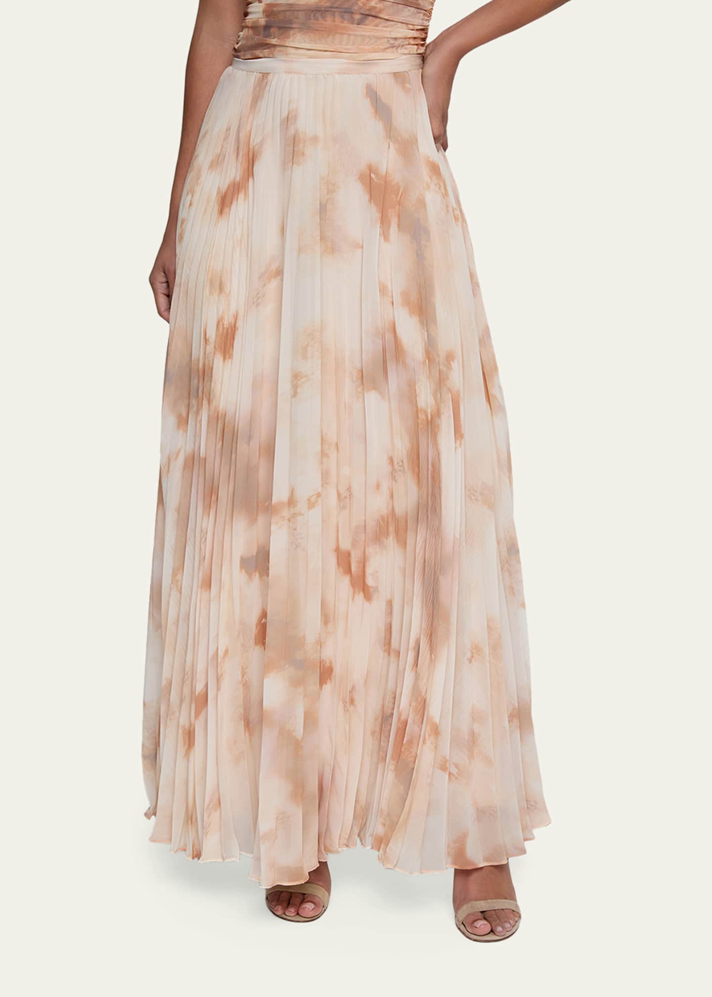 L'Agence Torin Pleated Chiffon Maxi Skirt - Bergdorf Goodman