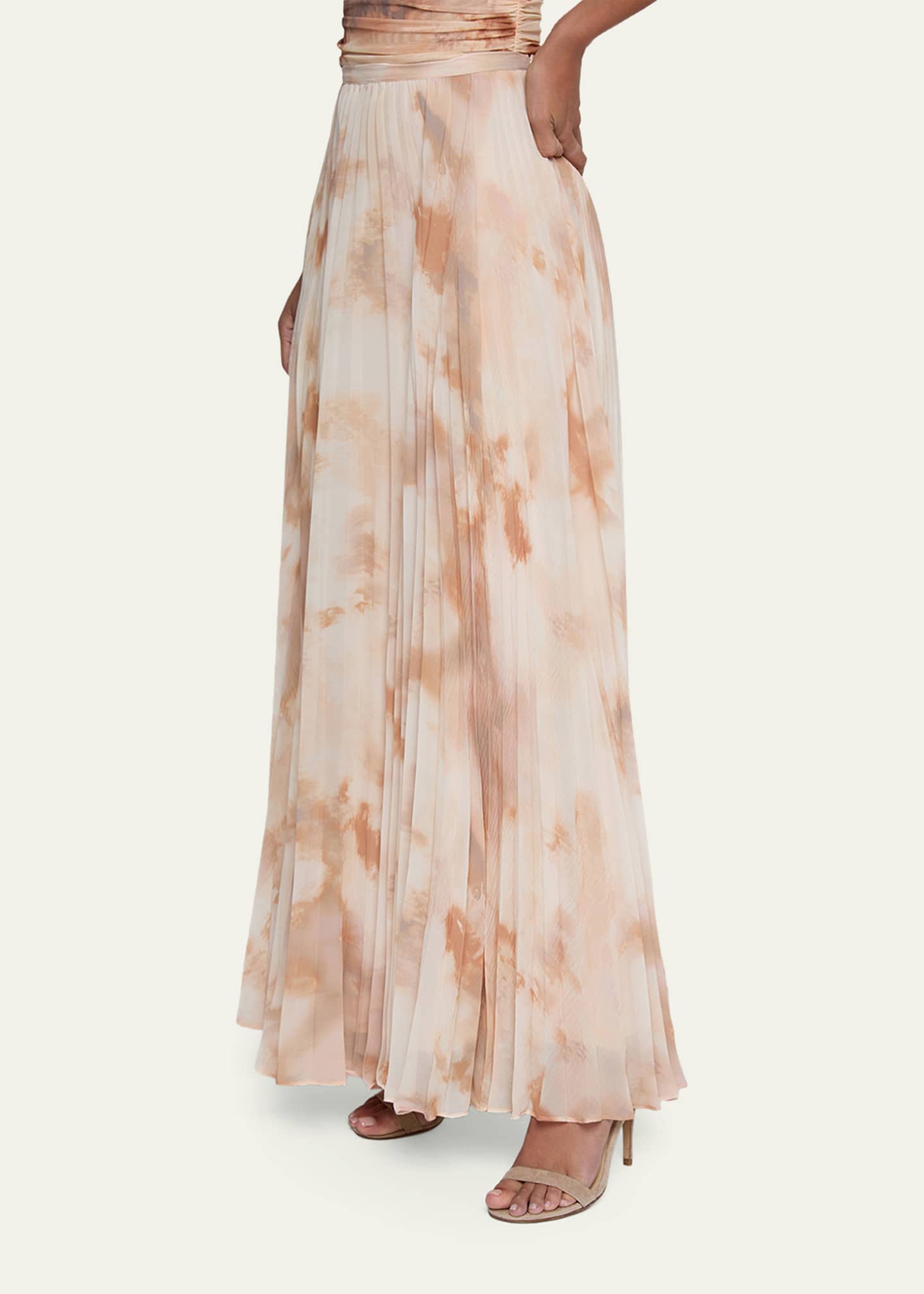 L'Agence Torin Pleated Chiffon Maxi Skirt - Bergdorf Goodman