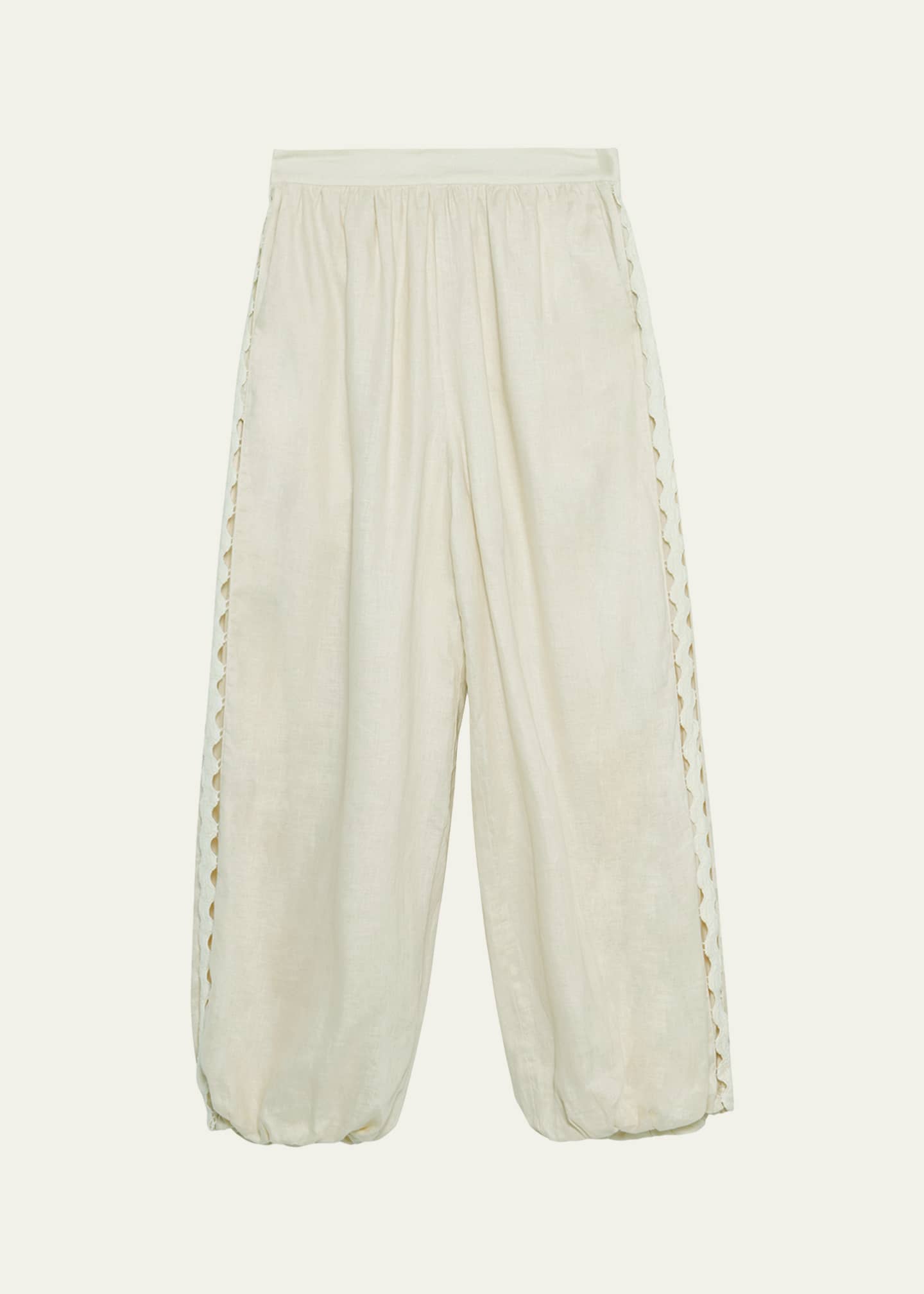 SIMKHAI Selah Linen Lace Balloon Pants - Bergdorf Goodman