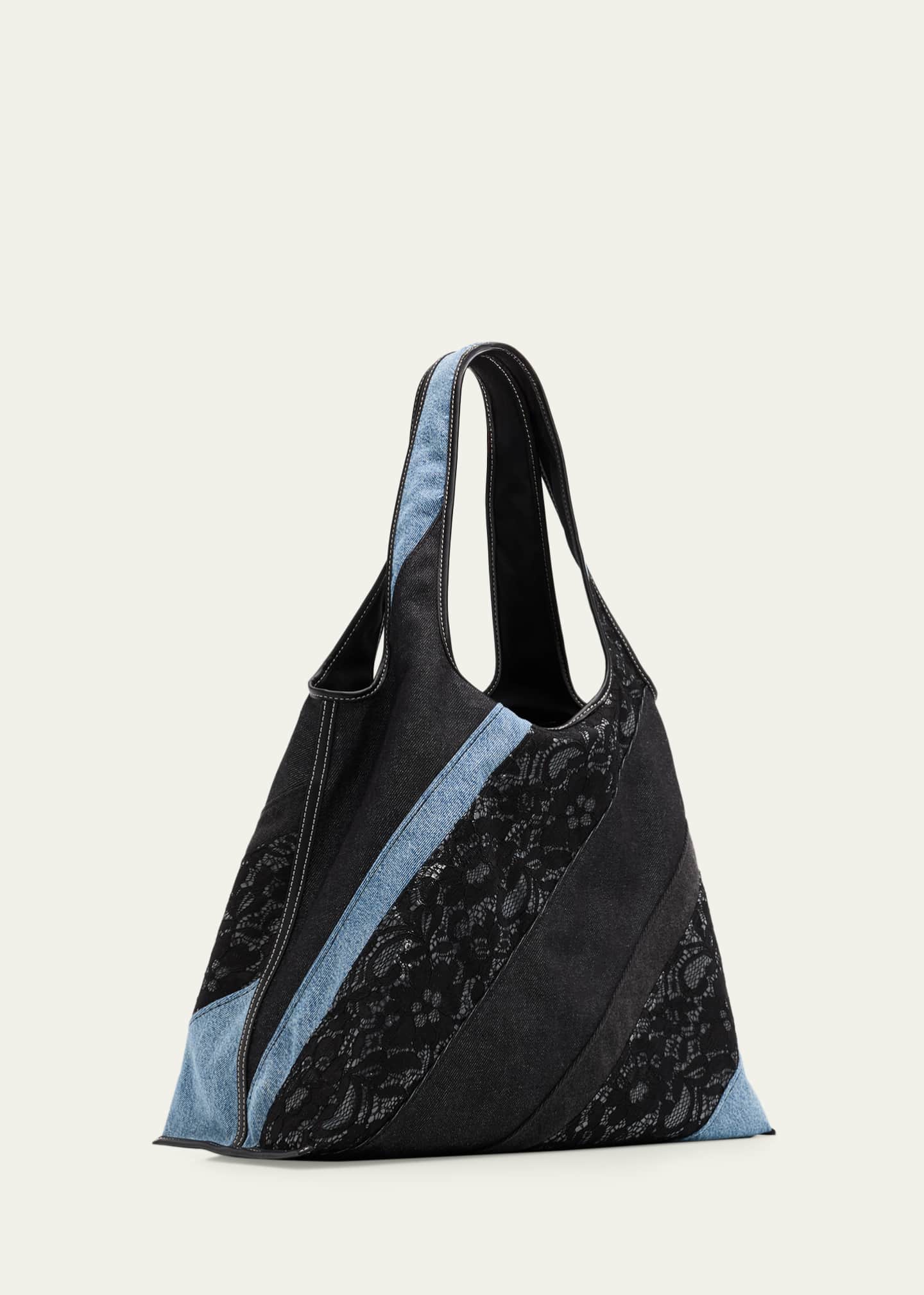 3.1 Phillip Lim Patchwork Lace & Denim Market Tote Bag - Bergdorf Goodman