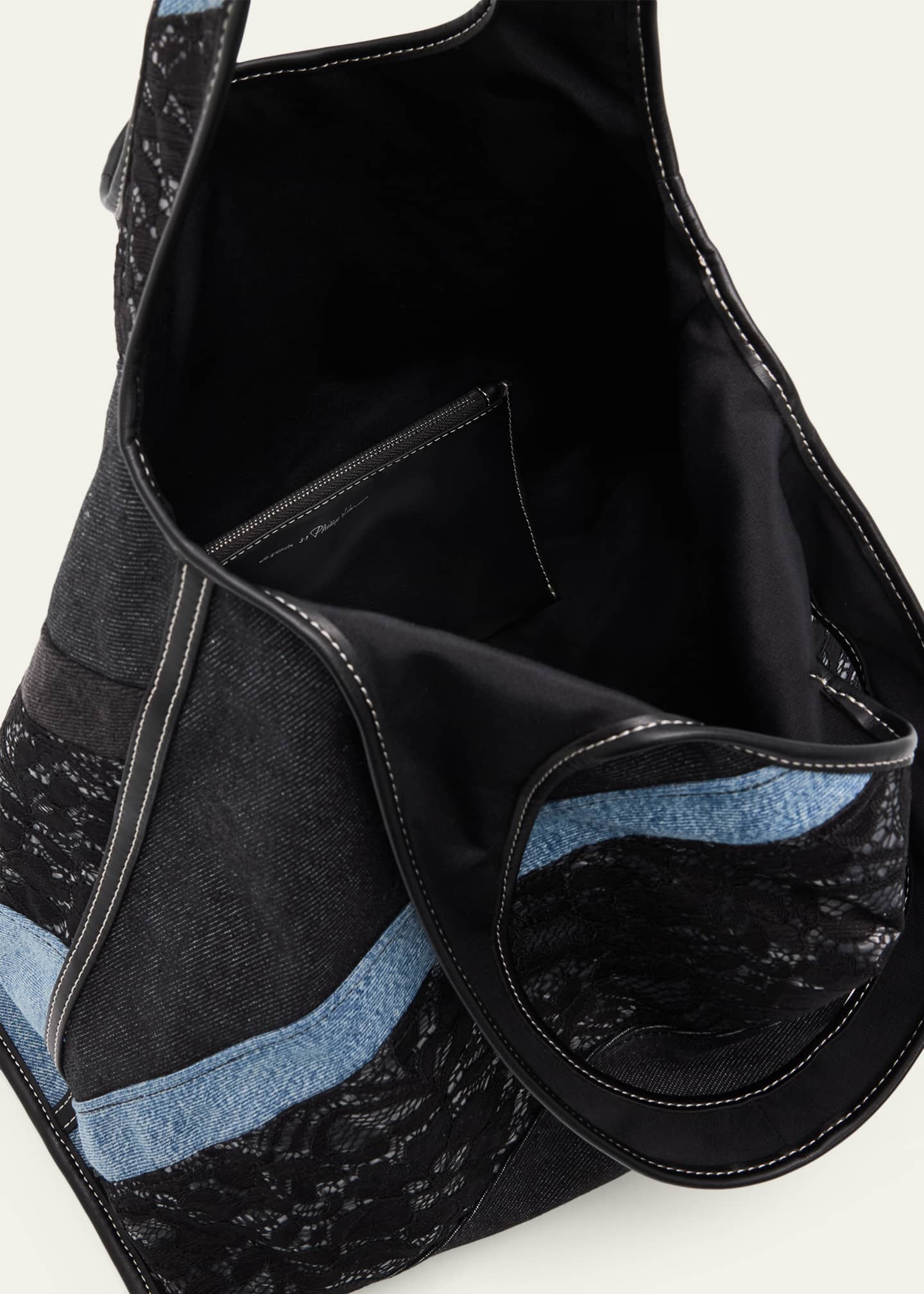 3.1 Phillip Lim Patchwork Lace & Denim Market Tote Bag - Bergdorf Goodman