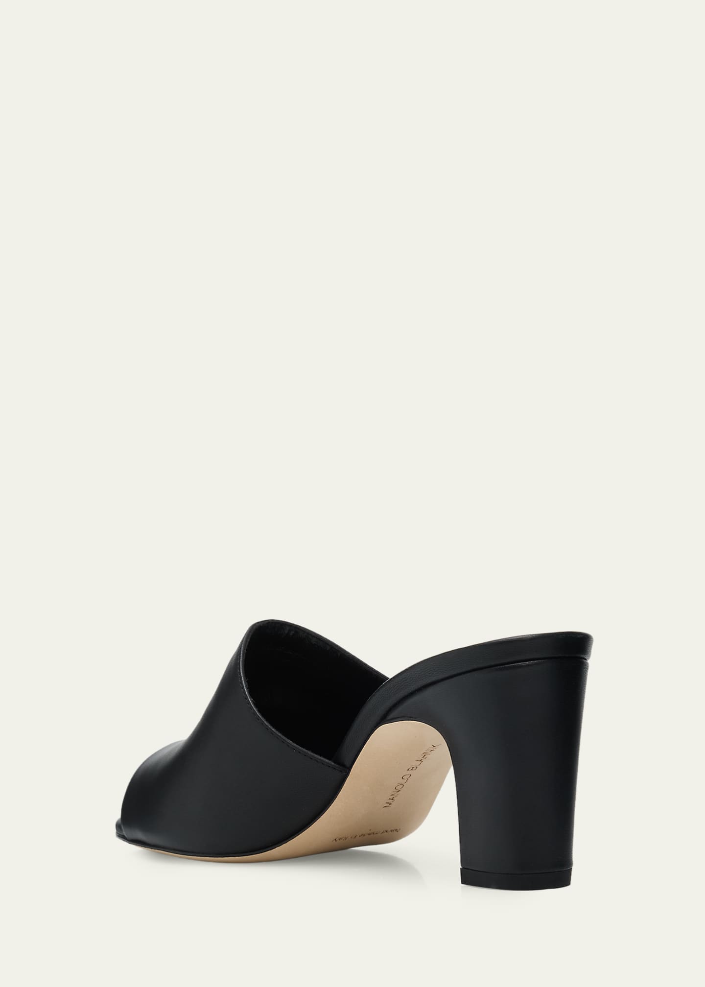 Manolo Blahnik 70mm Rapallabar Leather Mules - Bergdorf Goodman