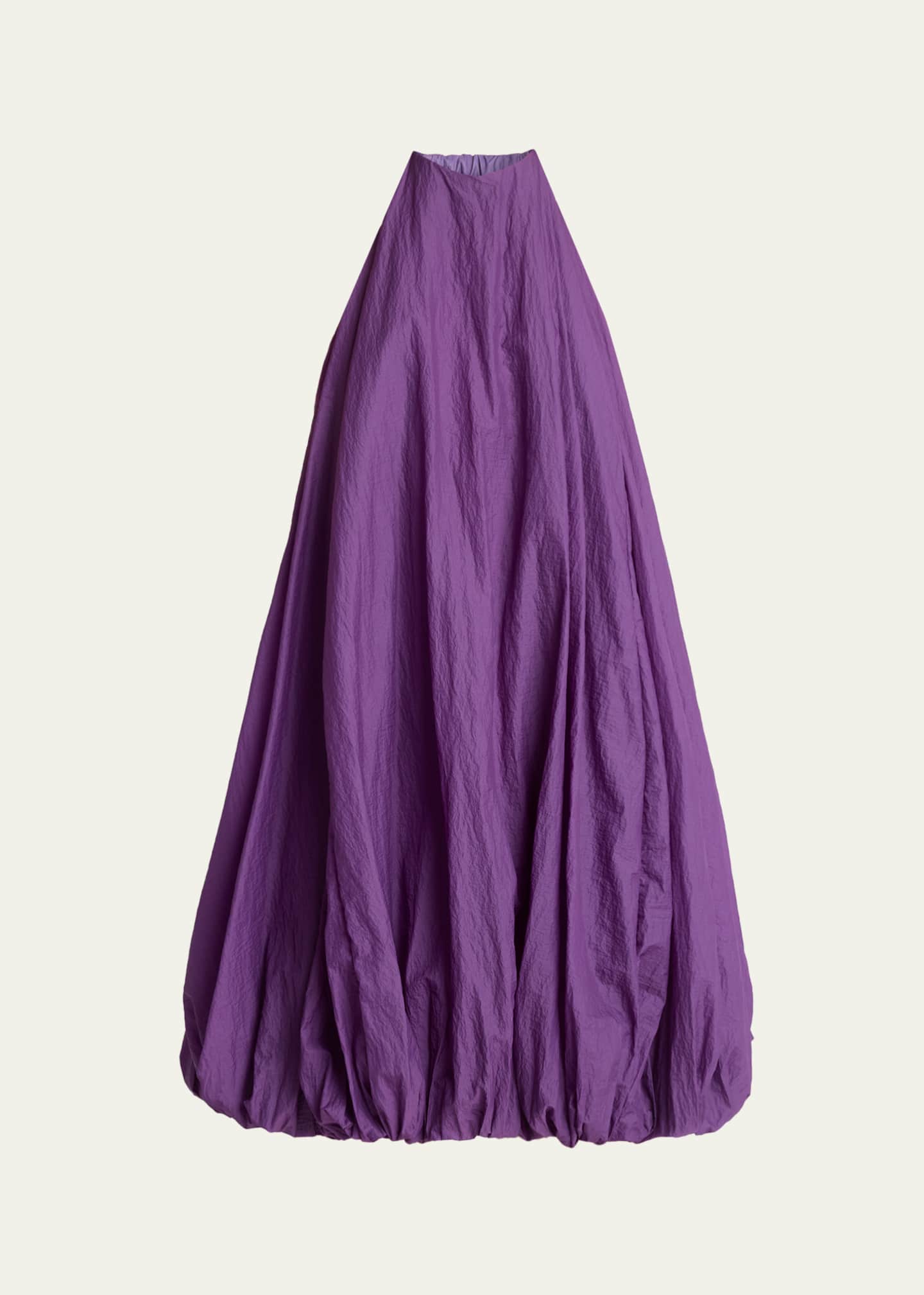 ALAIA Halter Crinkle Balloon Mini Dress - Bergdorf Goodman