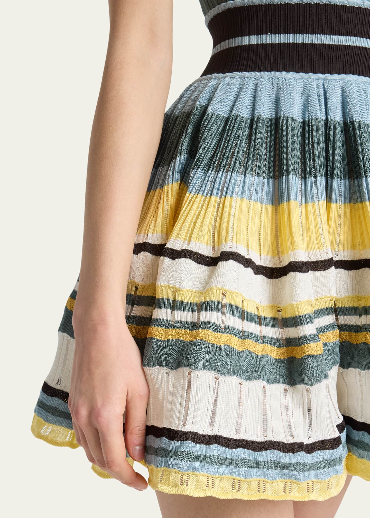 ALAIA Sleeveless Striped Crinoline Knit Mini Dress - Bergdorf Goodman