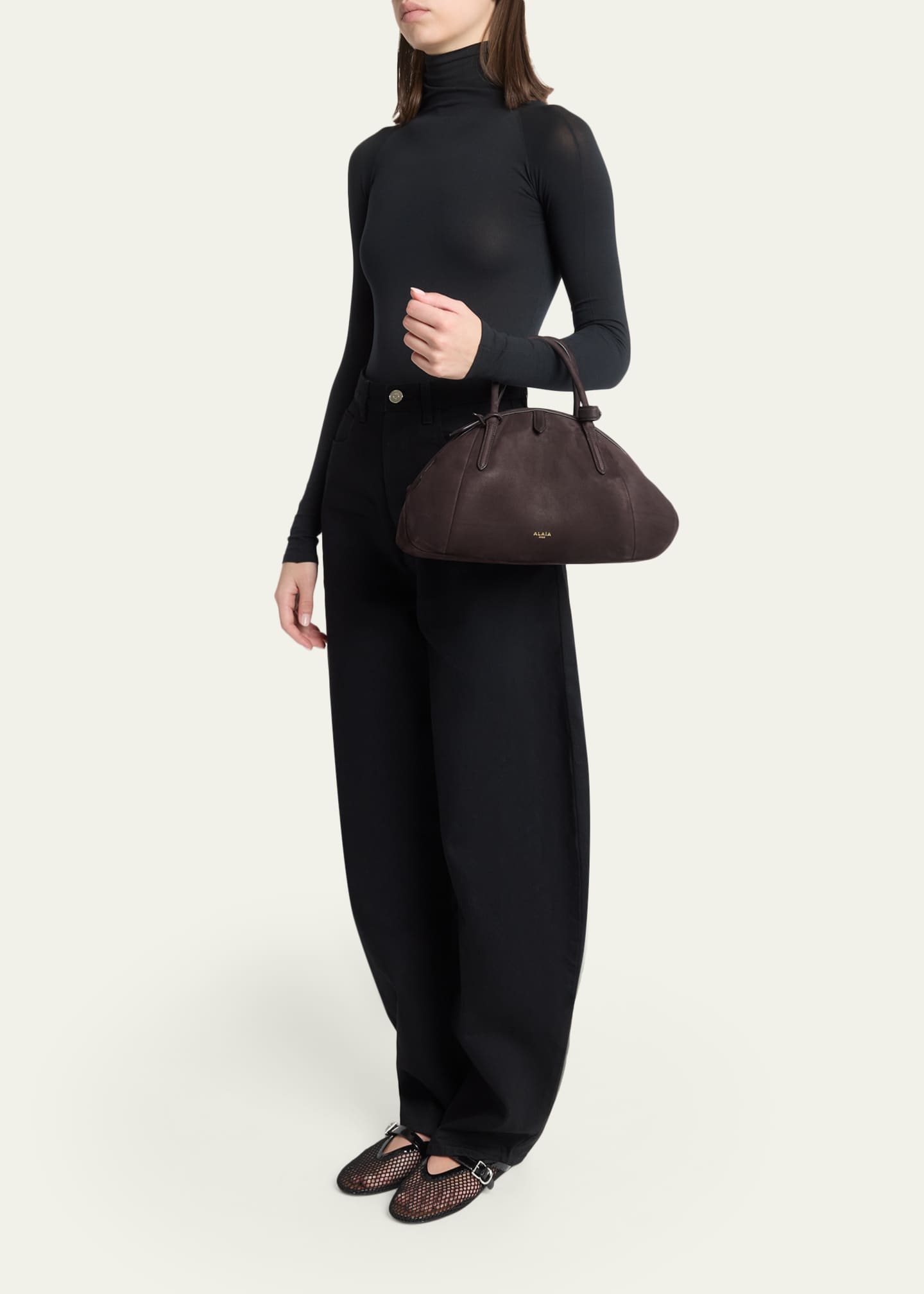 ALAIA Small Dome Top-Handle Bag in Suede - Bergdorf Goodman
