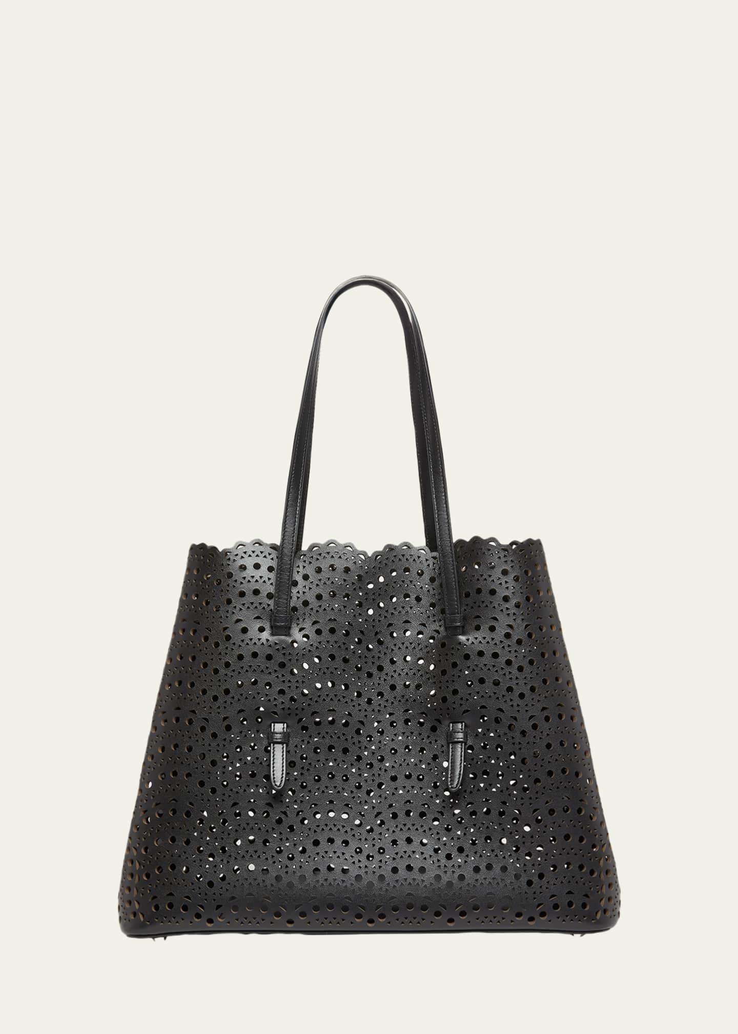 ALAIA Mina 37 Large Perforated Leather Tote Bag - Bergdorf Goodman