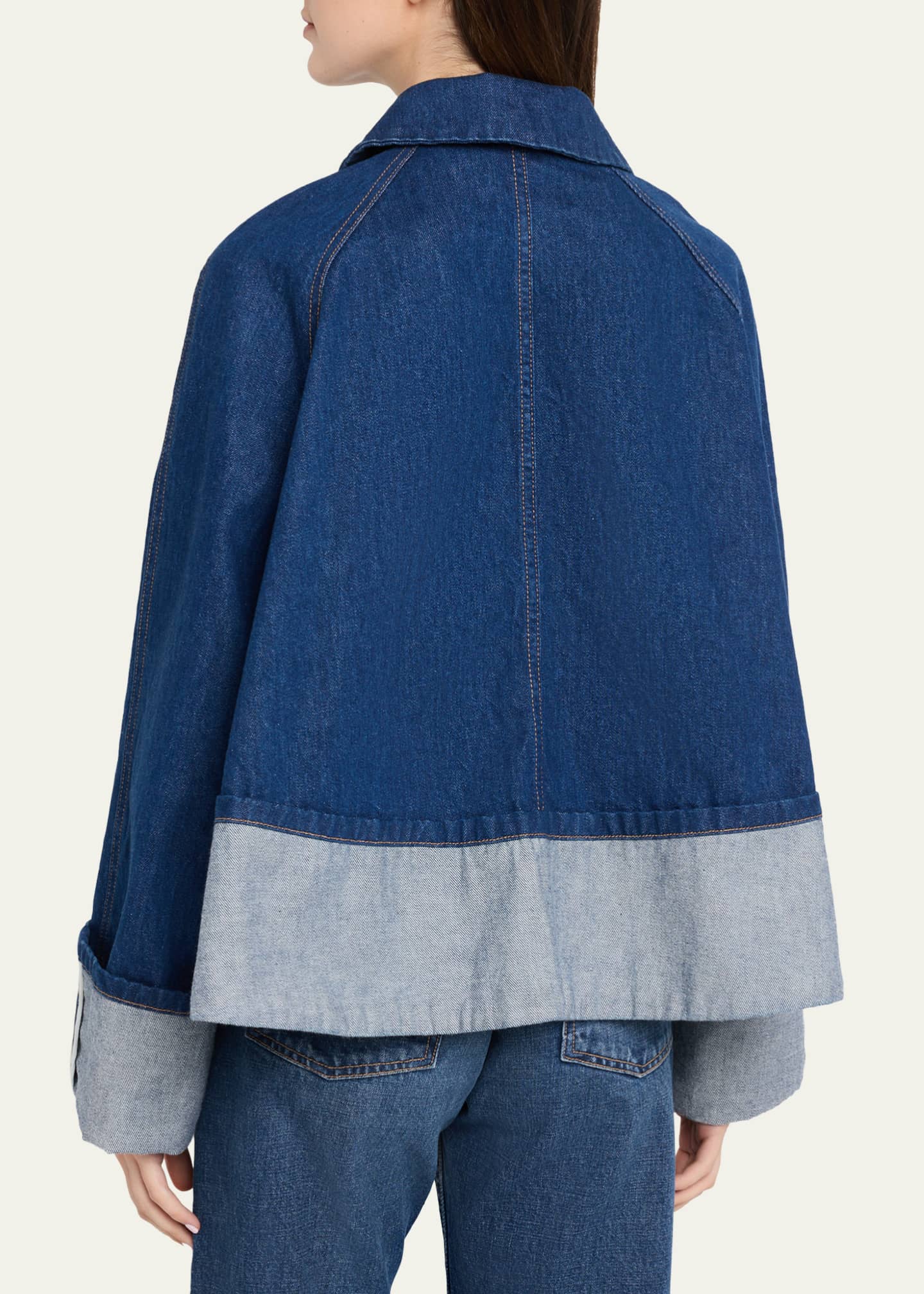 Brandon Maxwell Wells Trapeze Denim Jacket - Bergdorf Goodman