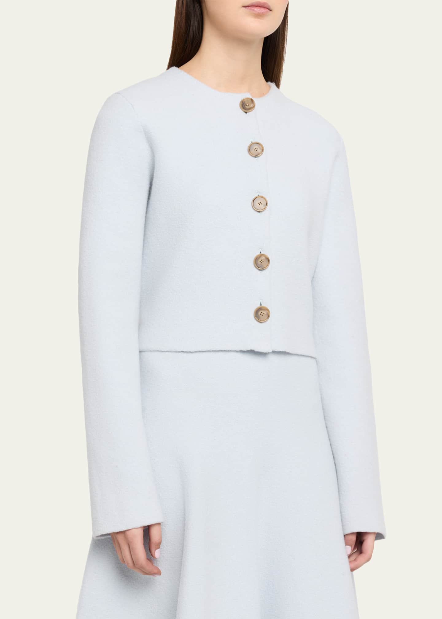 Brandon Maxwell Ryder Wool Knit Crop Jacket - Bergdorf Goodman