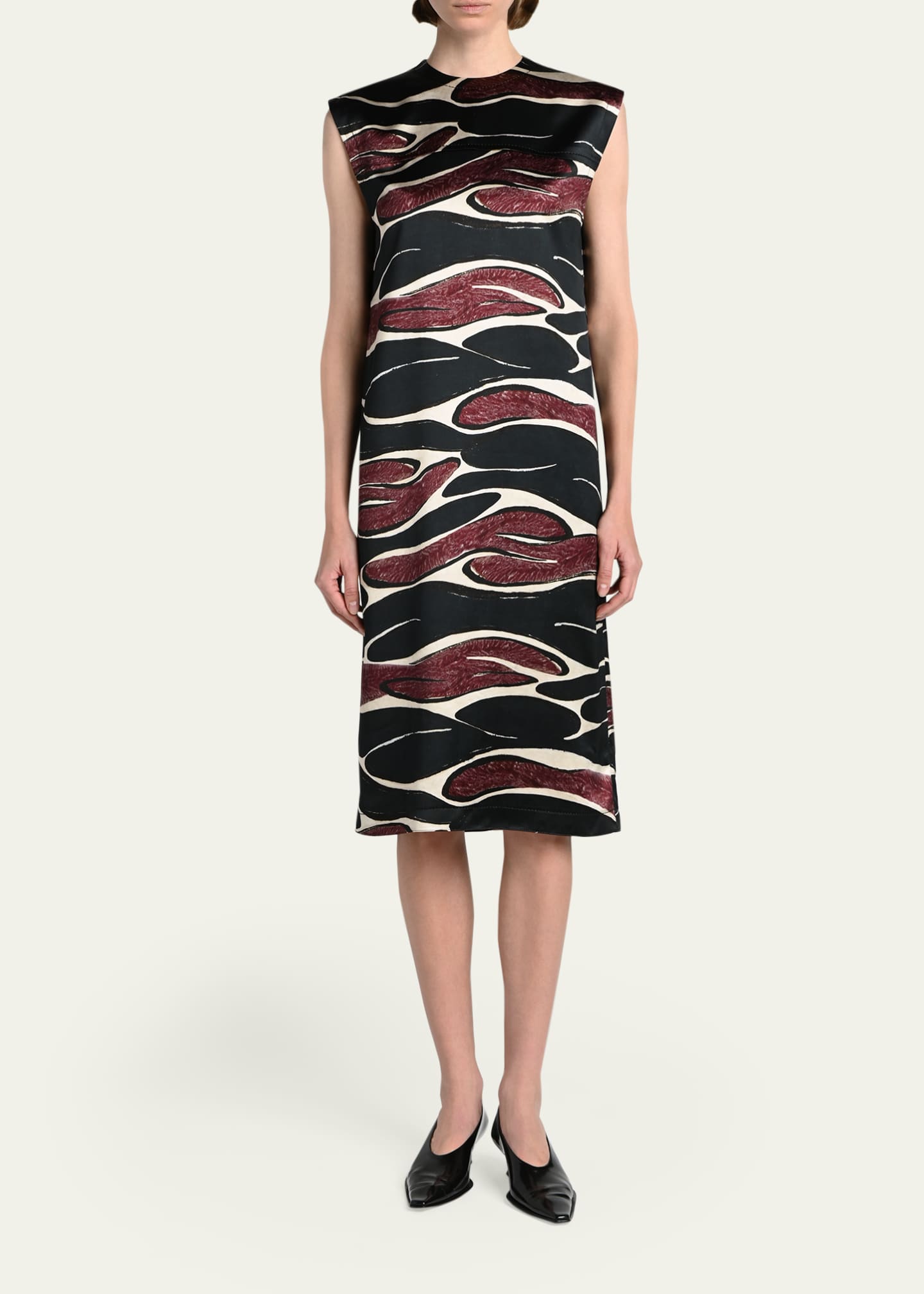 Marni Abstract Wave Sleeveless Midi Dress - Bergdorf Goodman