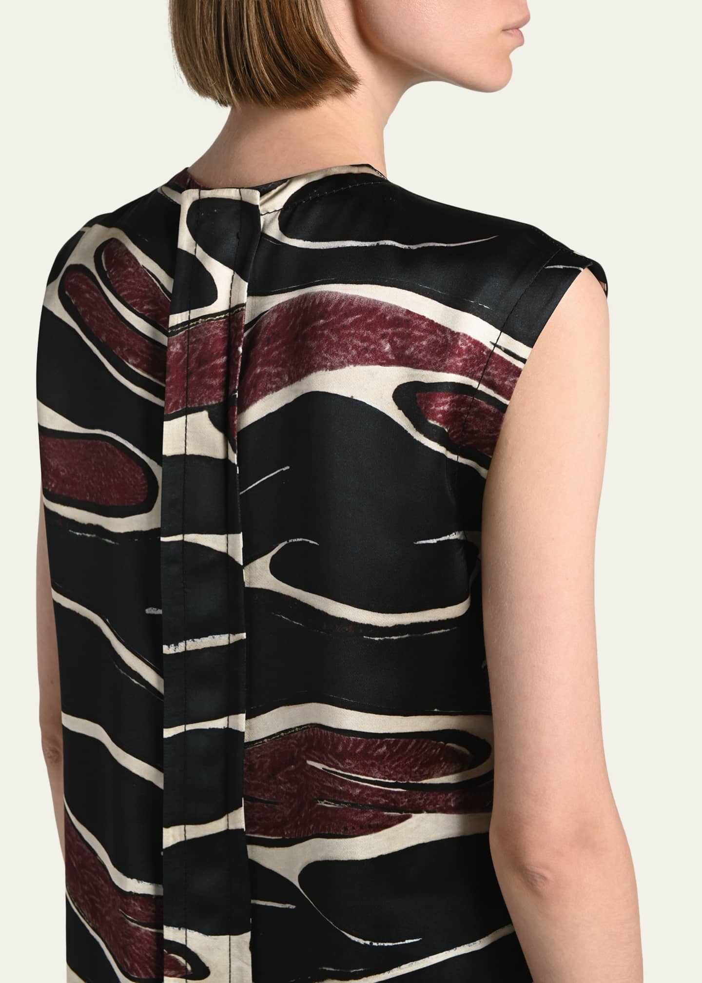 Marni Abstract Wave Sleeveless Midi Dress - Bergdorf Goodman