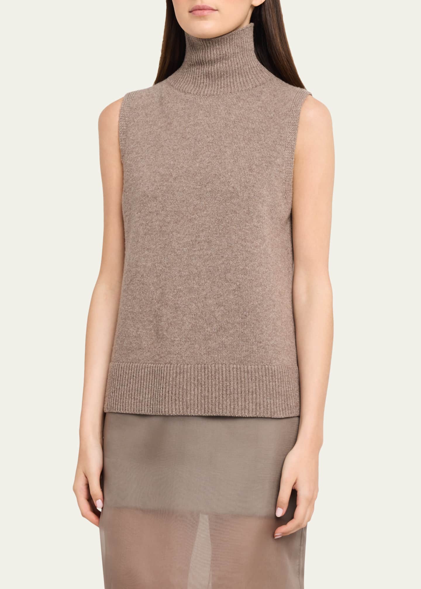 Brandon Maxwell Bruno Turtleneck Sleeveless Sweater - Bergdorf Goodman