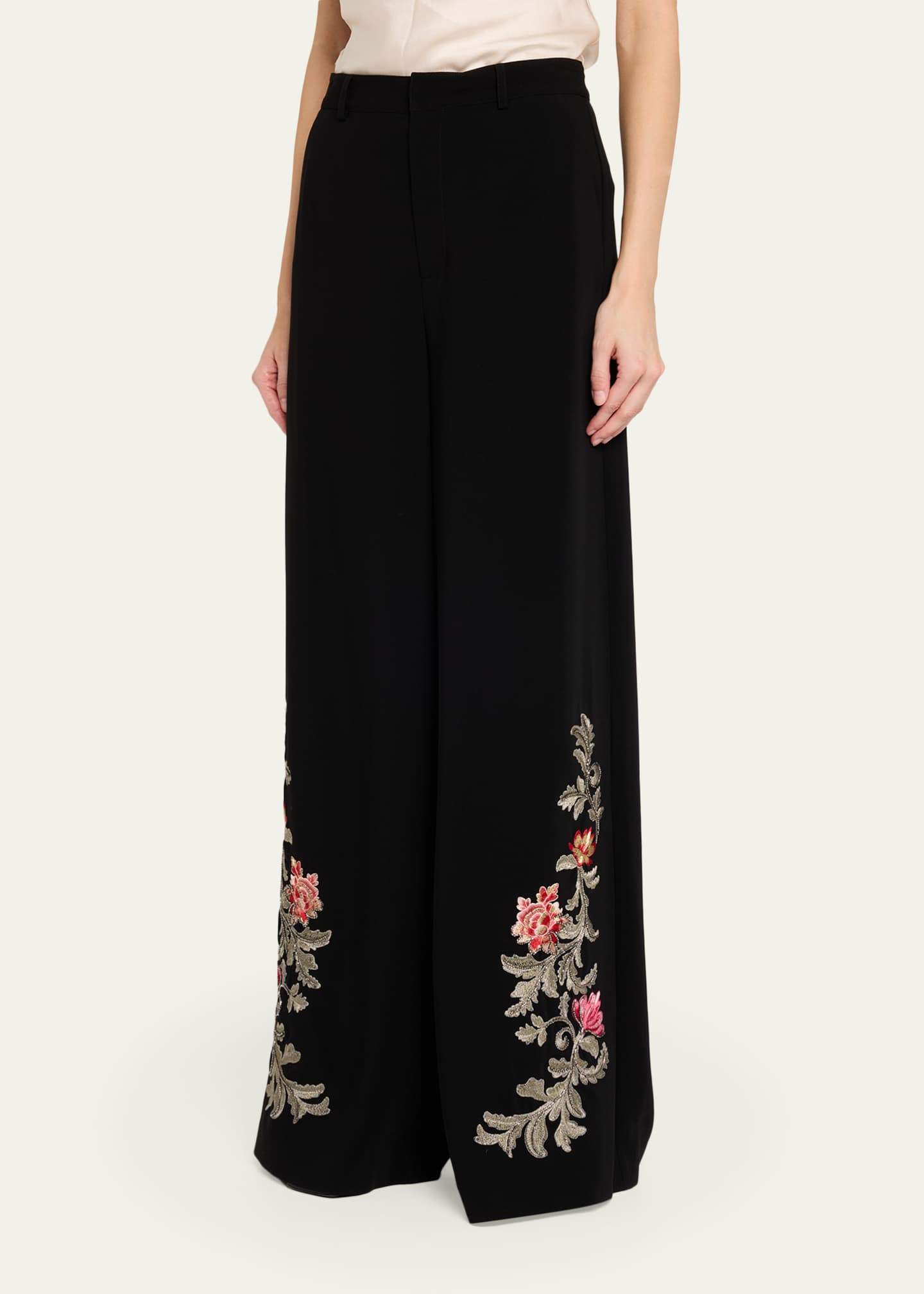 Cinq a Sept Rococo Embroidered Pants - Bergdorf Goodman