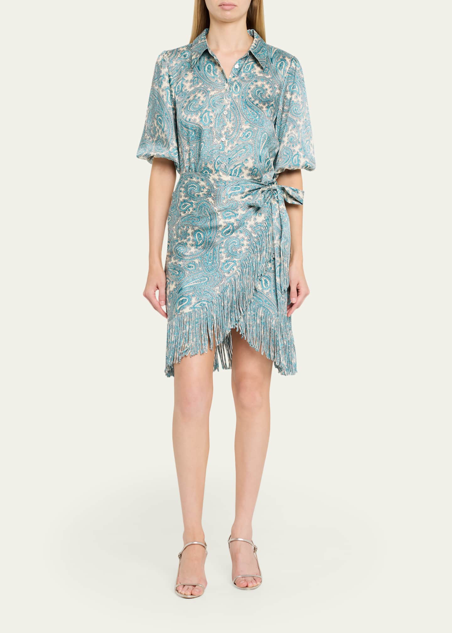 Cinq a Sept Hendrix Paisley Mini Shirtdress - Bergdorf Goodman