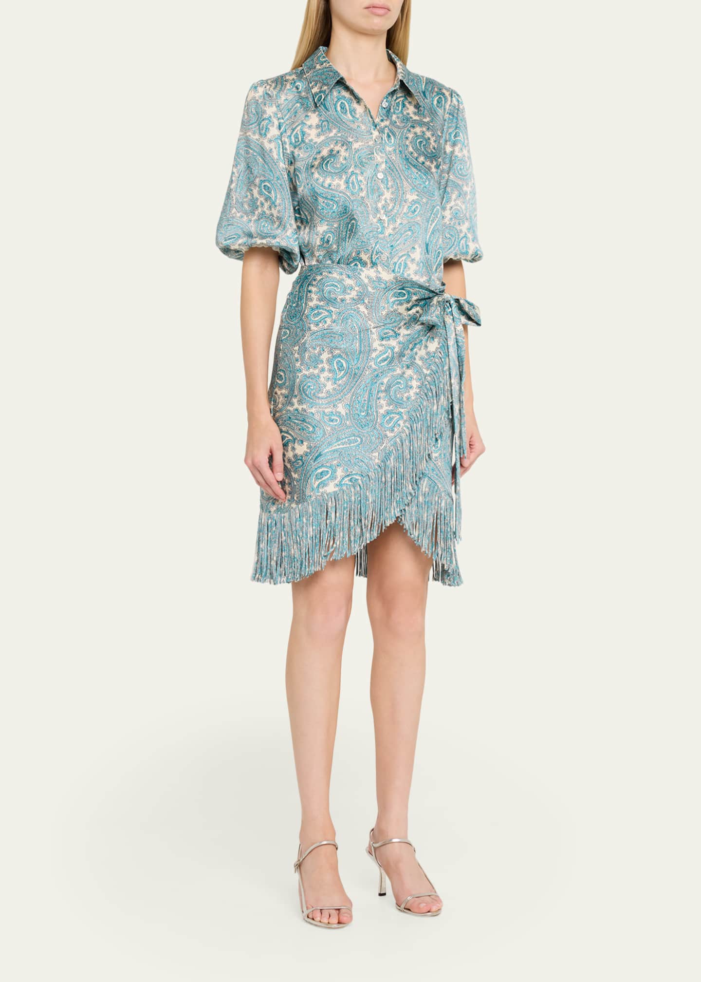 Cinq a Sept Hendrix Paisley Mini Shirtdress - Bergdorf Goodman