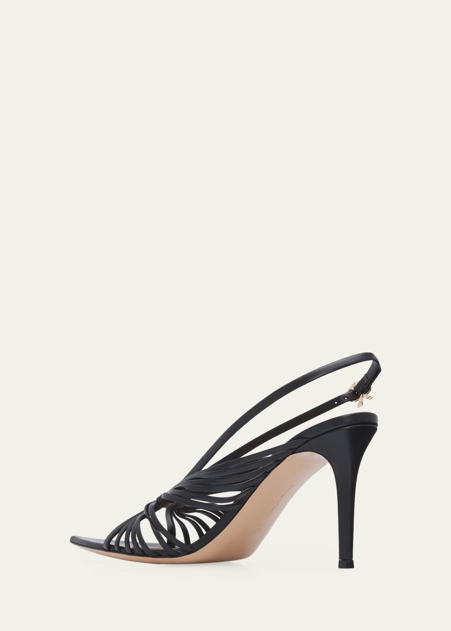 Gianvito Rossi 85mm Strappy Leather Pointed-Toe Sandals - Bergdorf Goodman