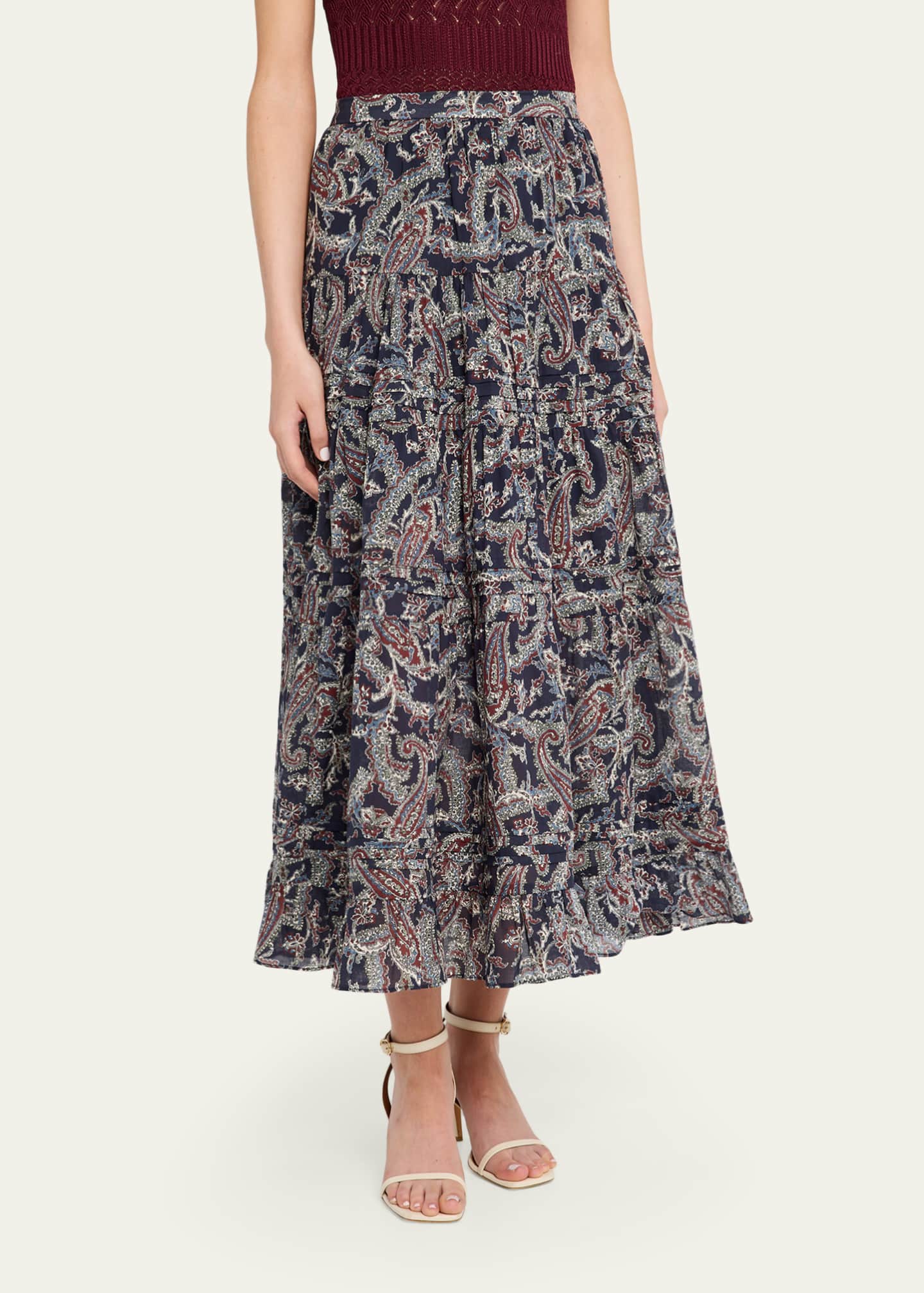 Veronica Beard Heatheralyn Paisley Skirt - Bergdorf Goodman