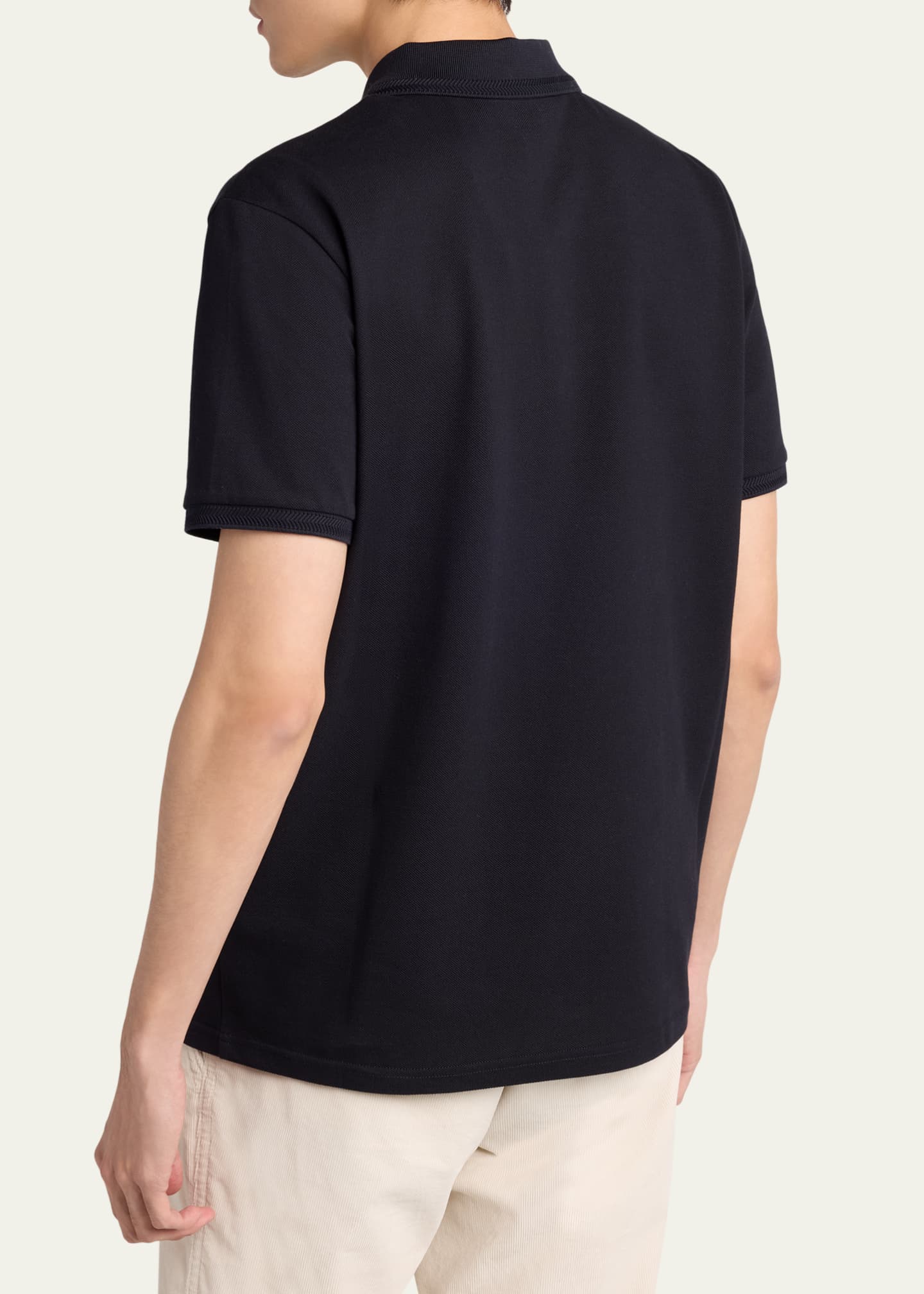 Moncler Men's Logo Cotton Polo Shirt - Bergdorf Goodman