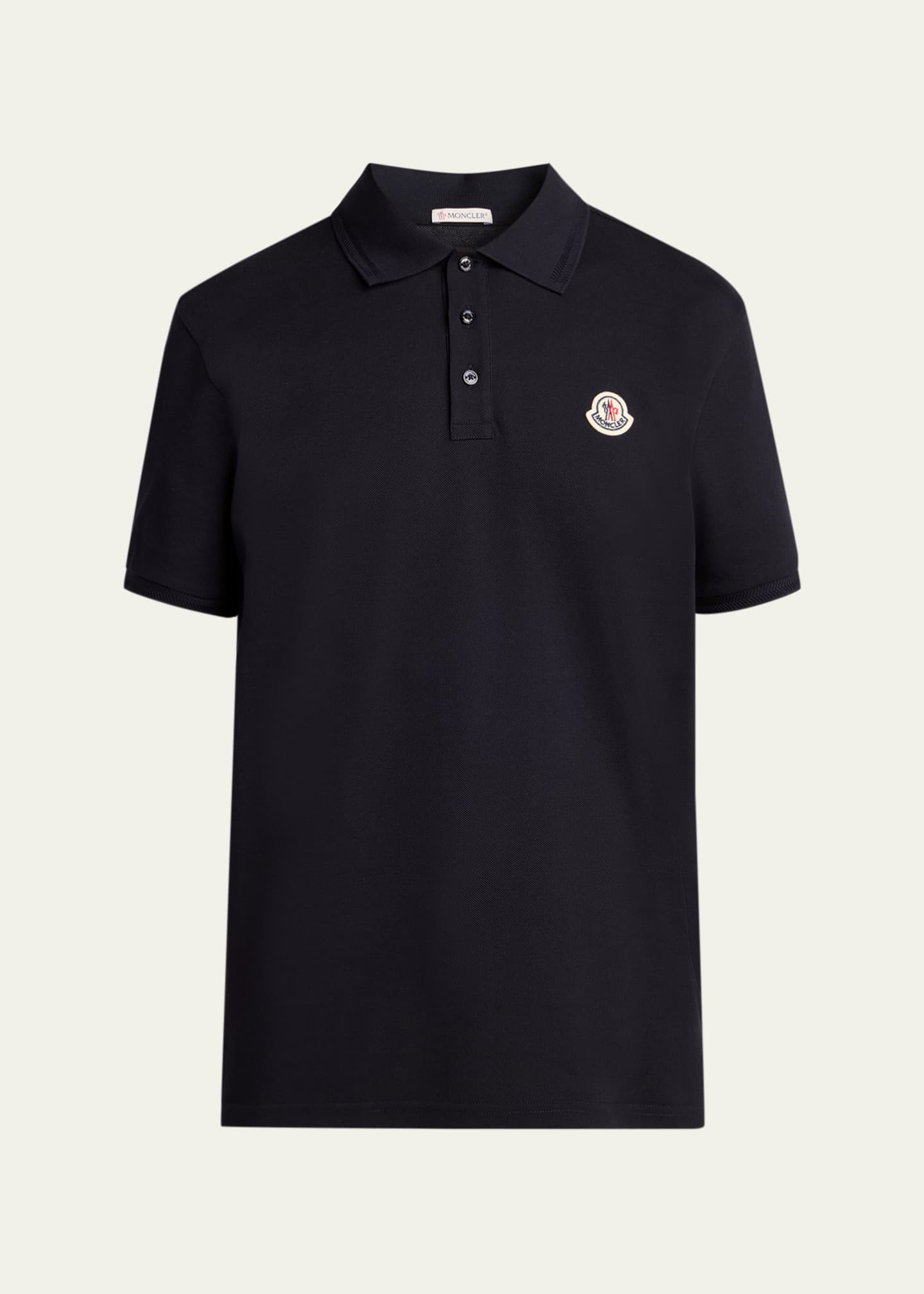 Moncler Men's Logo Cotton Polo Shirt - Bergdorf Goodman