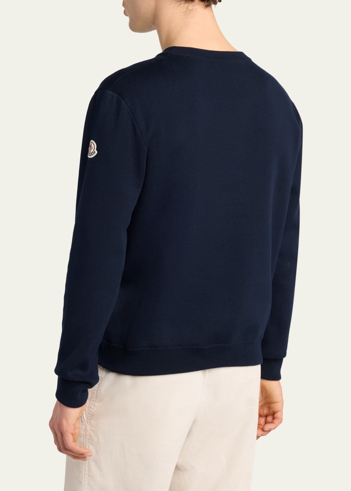 Moncler Men's Logo Drop Shoulder Sweatshirt - Bergdorf Goodman