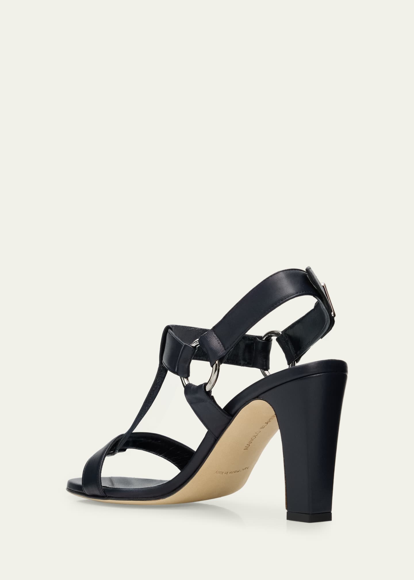 Manolo Blahnik 90mm Miona Leather T-Bar Sandals - Bergdorf Goodman