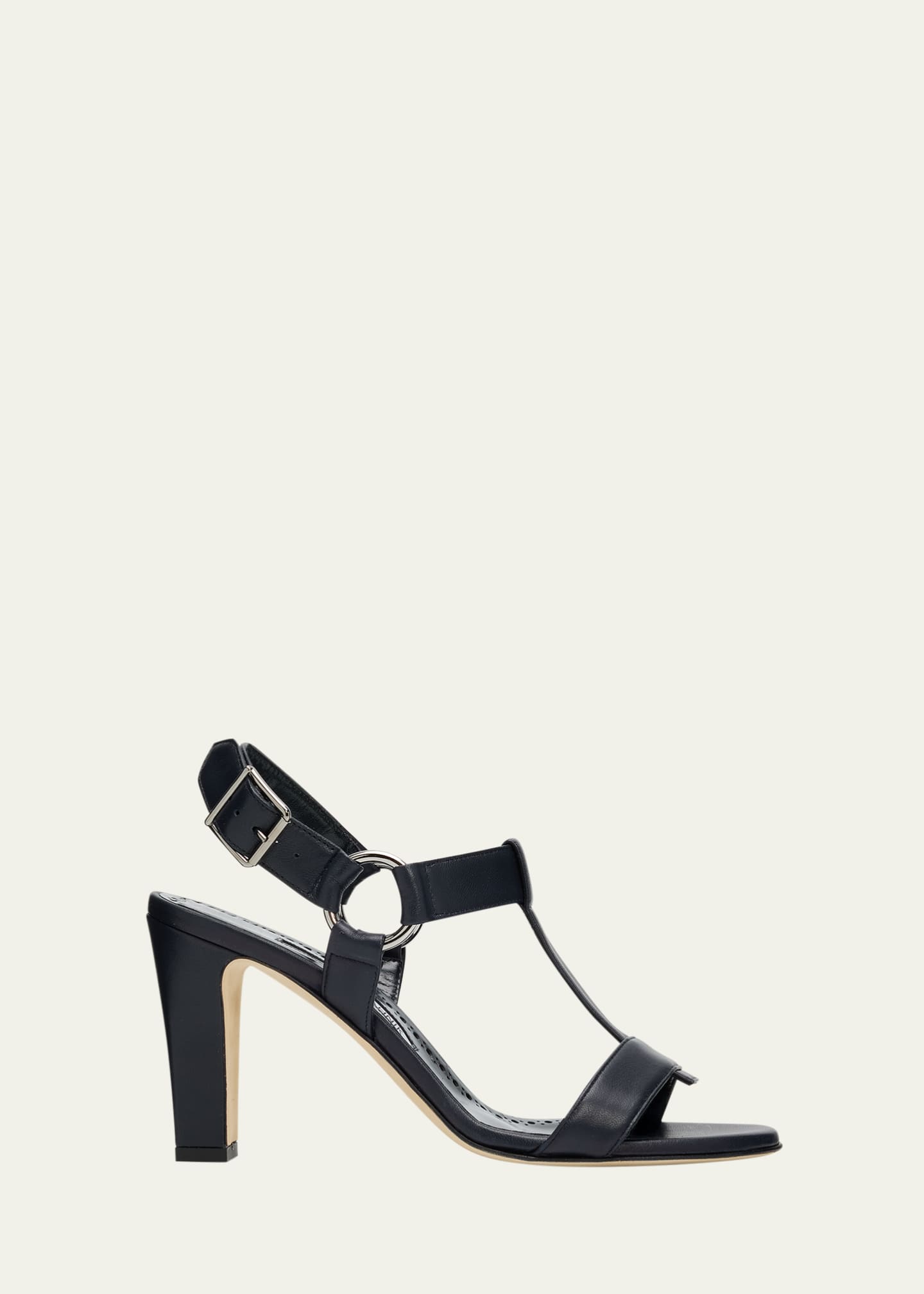 Manolo Blahnik 90mm Miona Leather T-Bar Sandals - Bergdorf Goodman