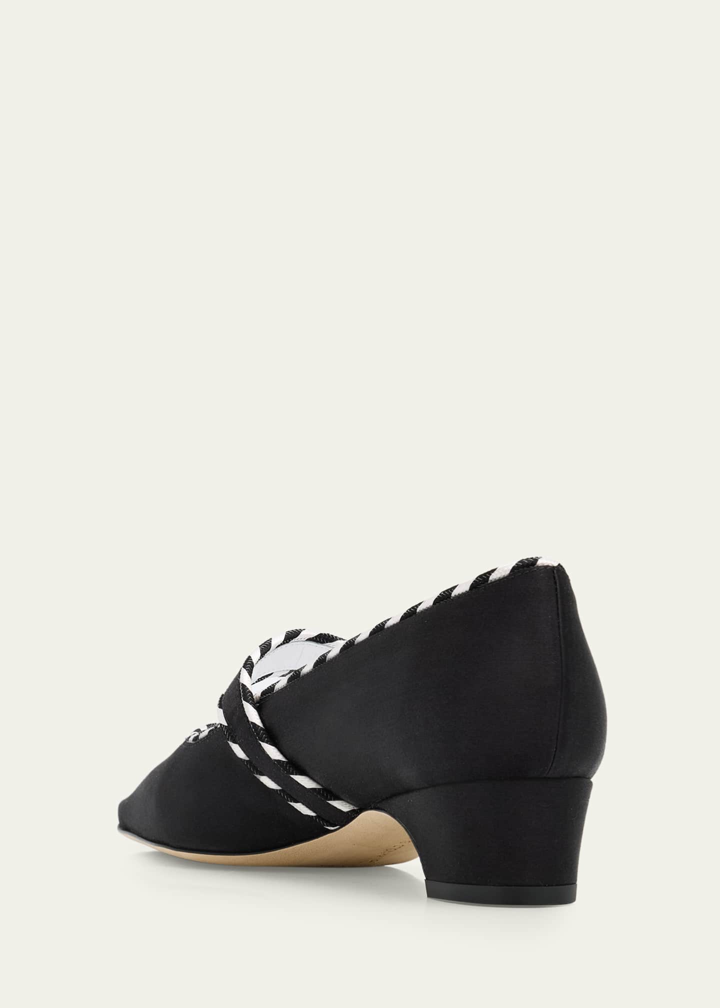 Manolo Blahnik 30mm Zaera Satin Mary Jane Pumps - Bergdorf Goodman