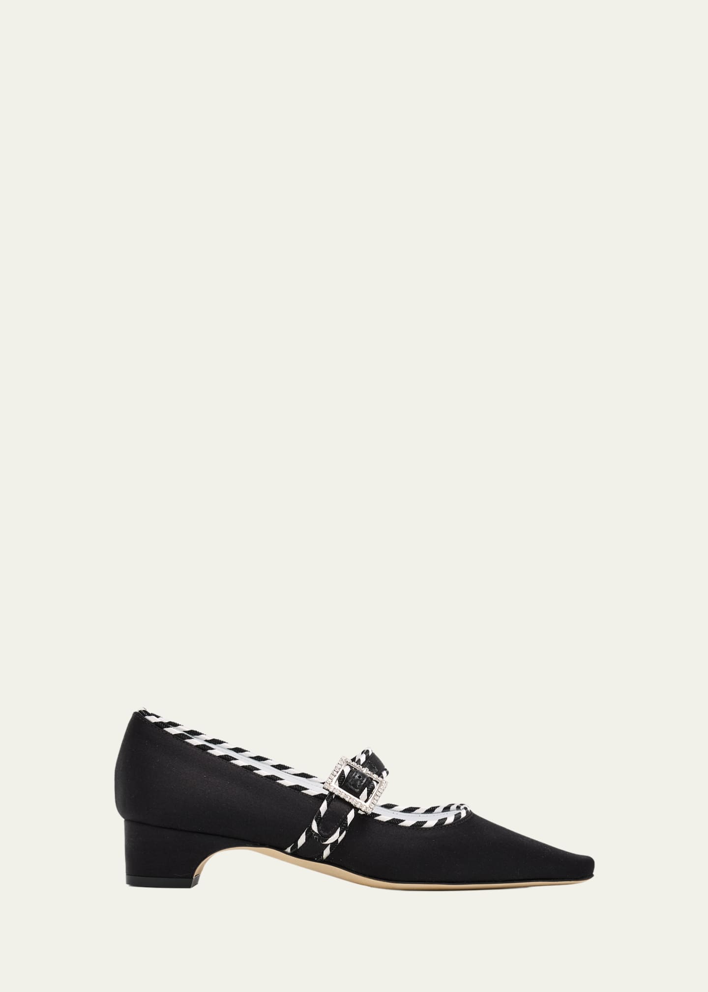 Manolo Blahnik 30mm Zaera Satin Mary Jane Pumps - Bergdorf Goodman