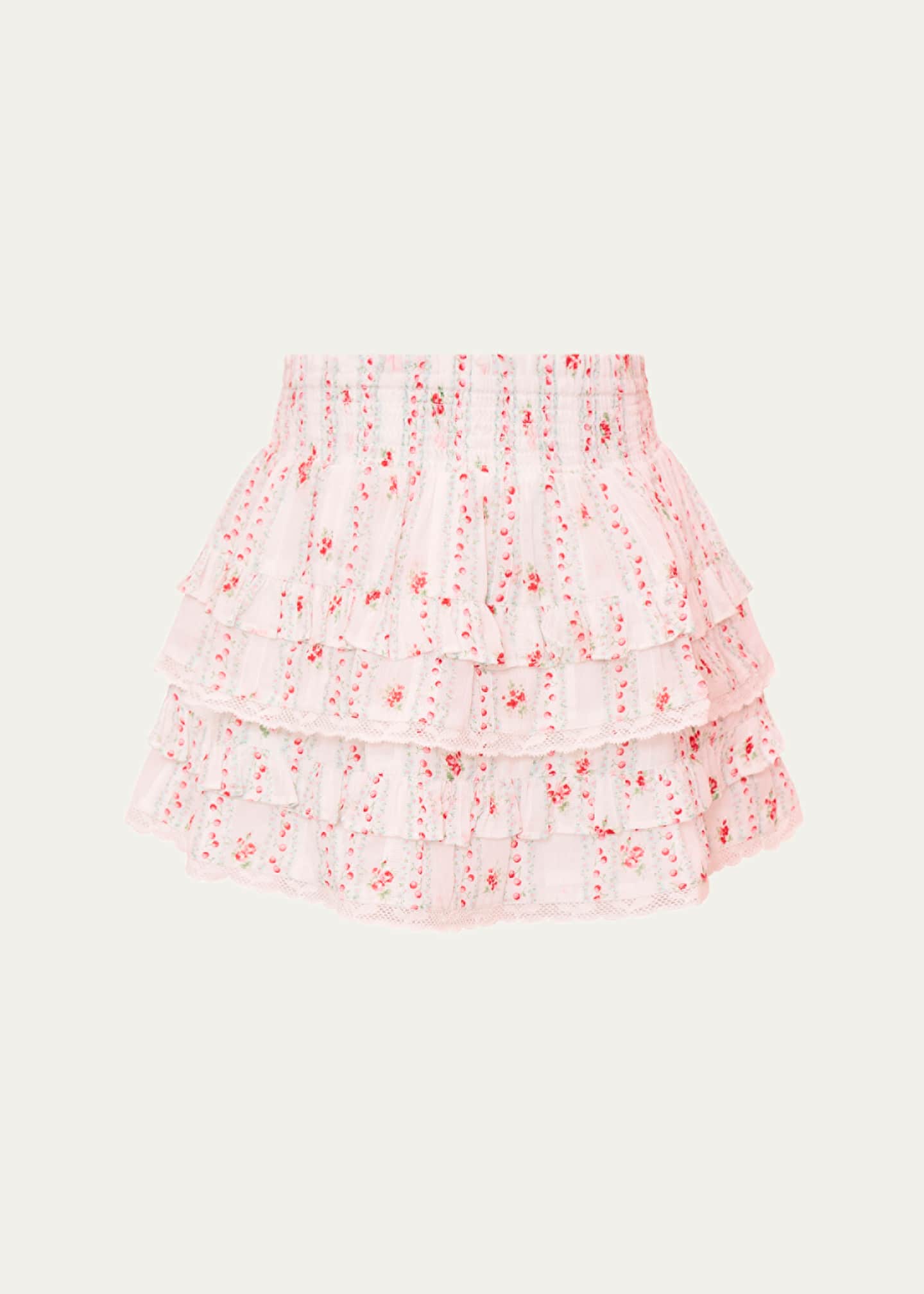 LoveShackFancy Girl's Billie Cherry Stripe Mini Skirt, Size 2T-6 ...