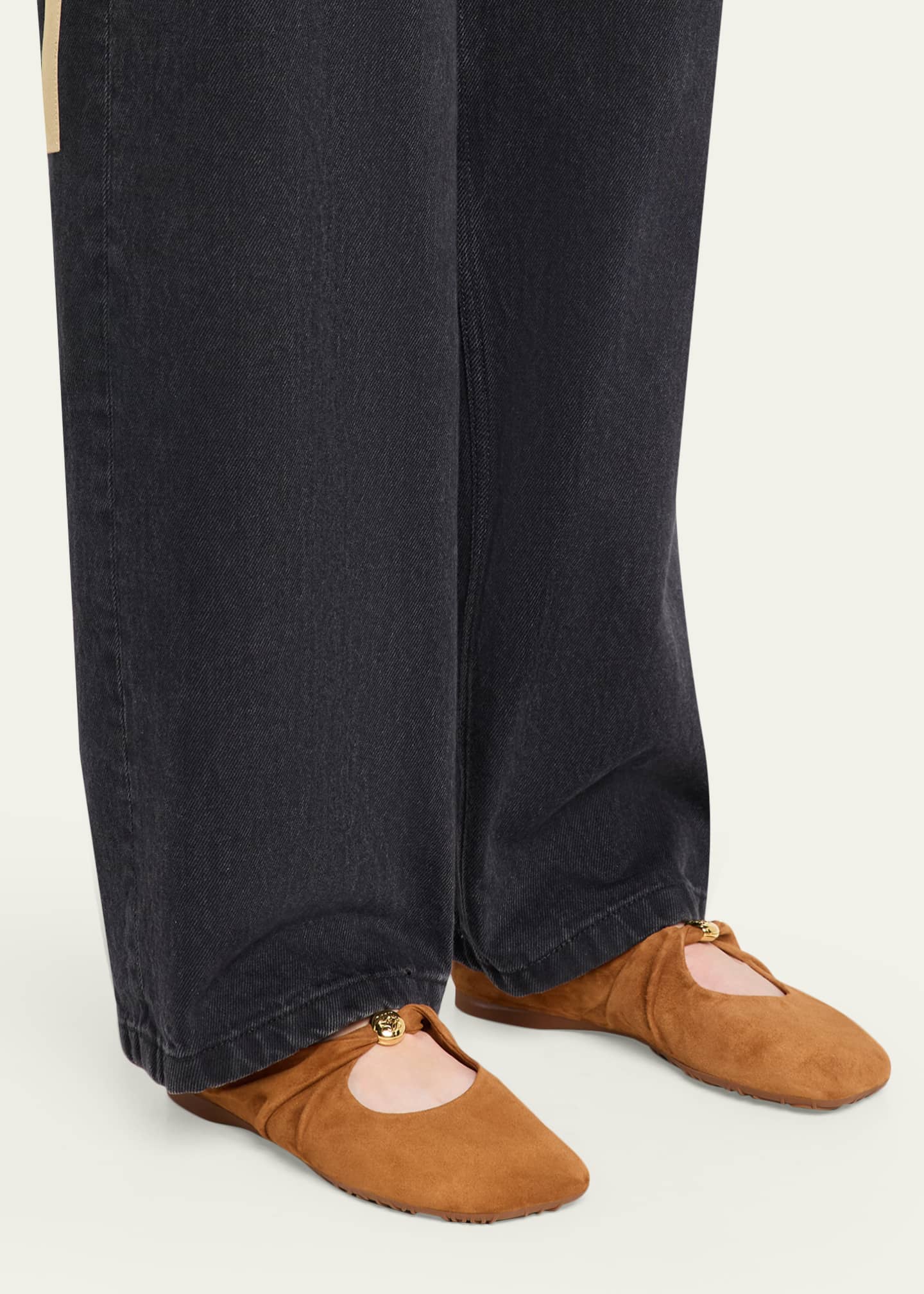 Loewe Pebble Suede Ballerina Flats - Bergdorf Goodman
