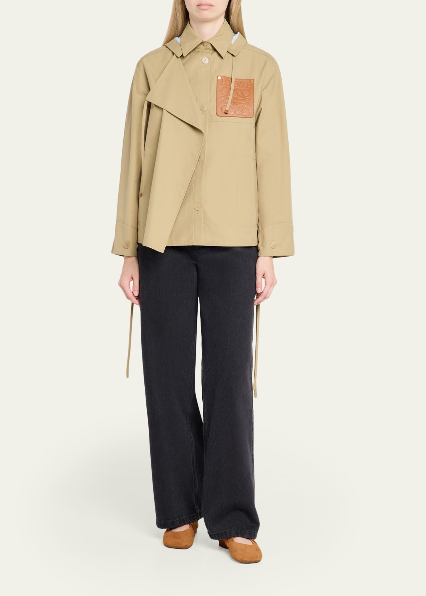 Loewe Pebble Suede Ballerina Flats - Bergdorf Goodman